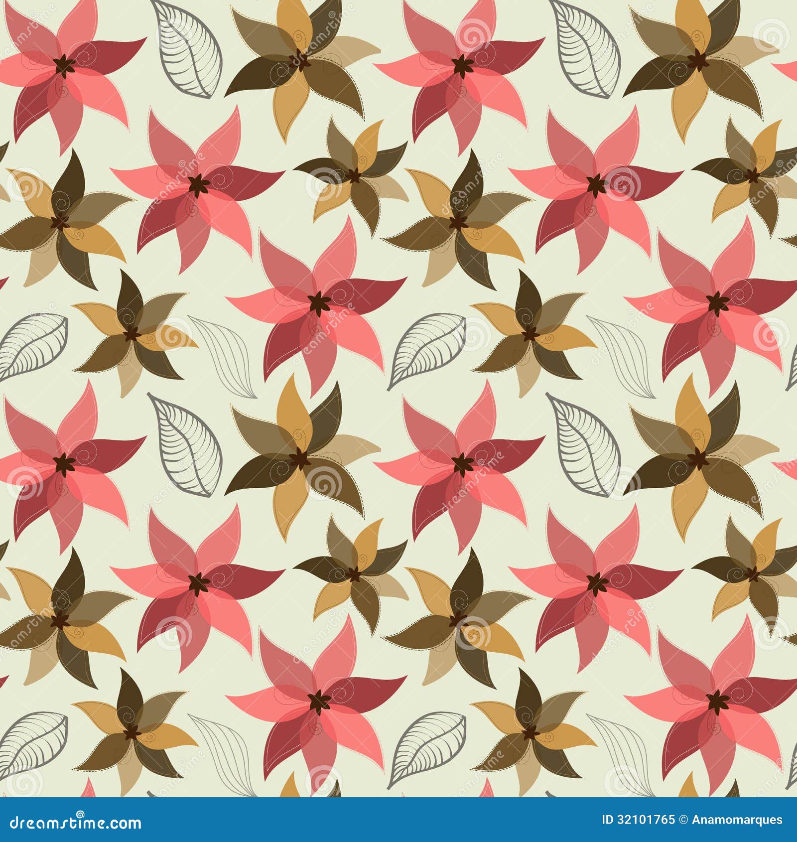 Seamless flower pattern stock vector. Illustration of scrapbooking ...