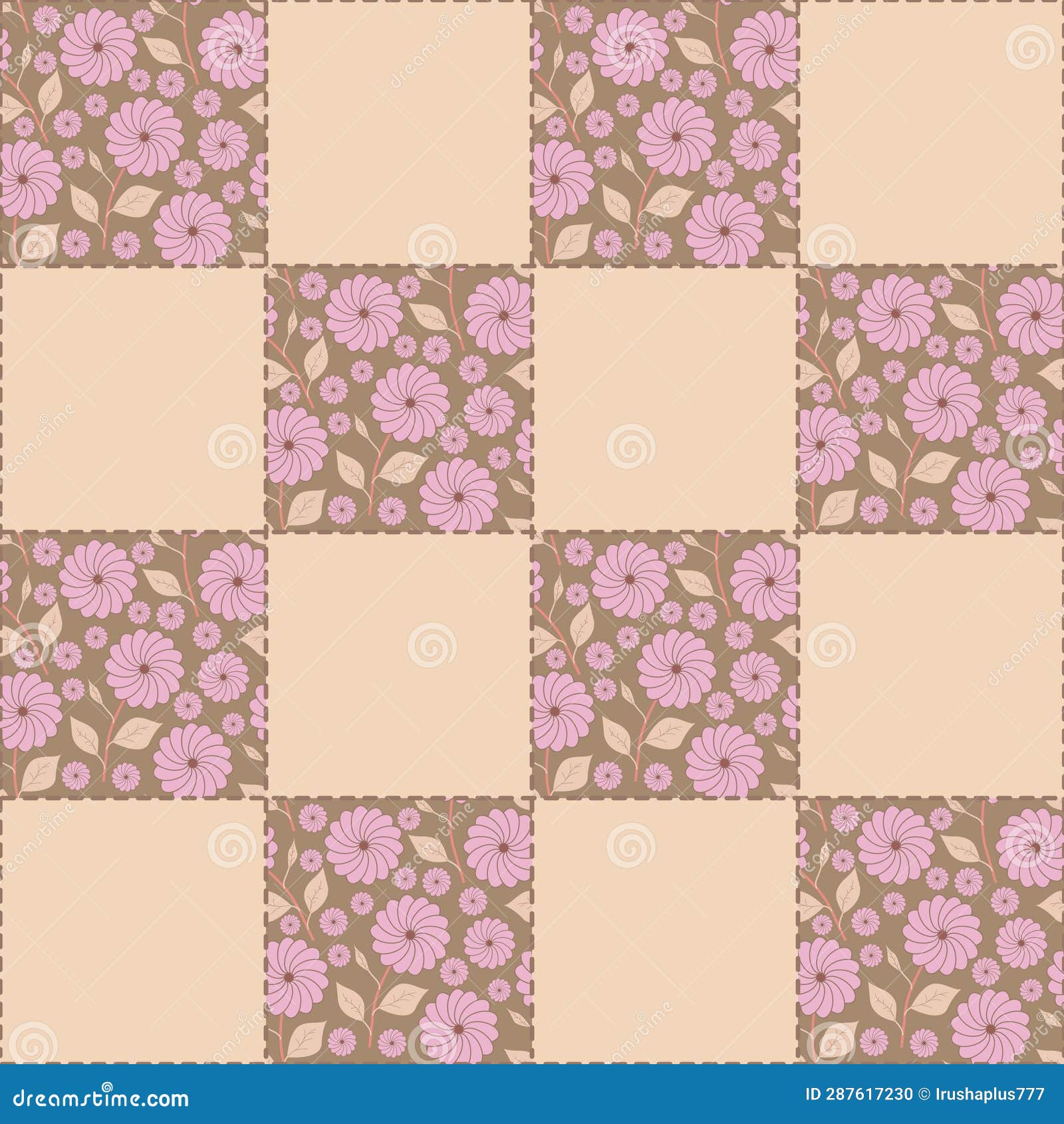 Seamless Flower Vintage Pattern of Pieces in Patchwork Style Stock ...