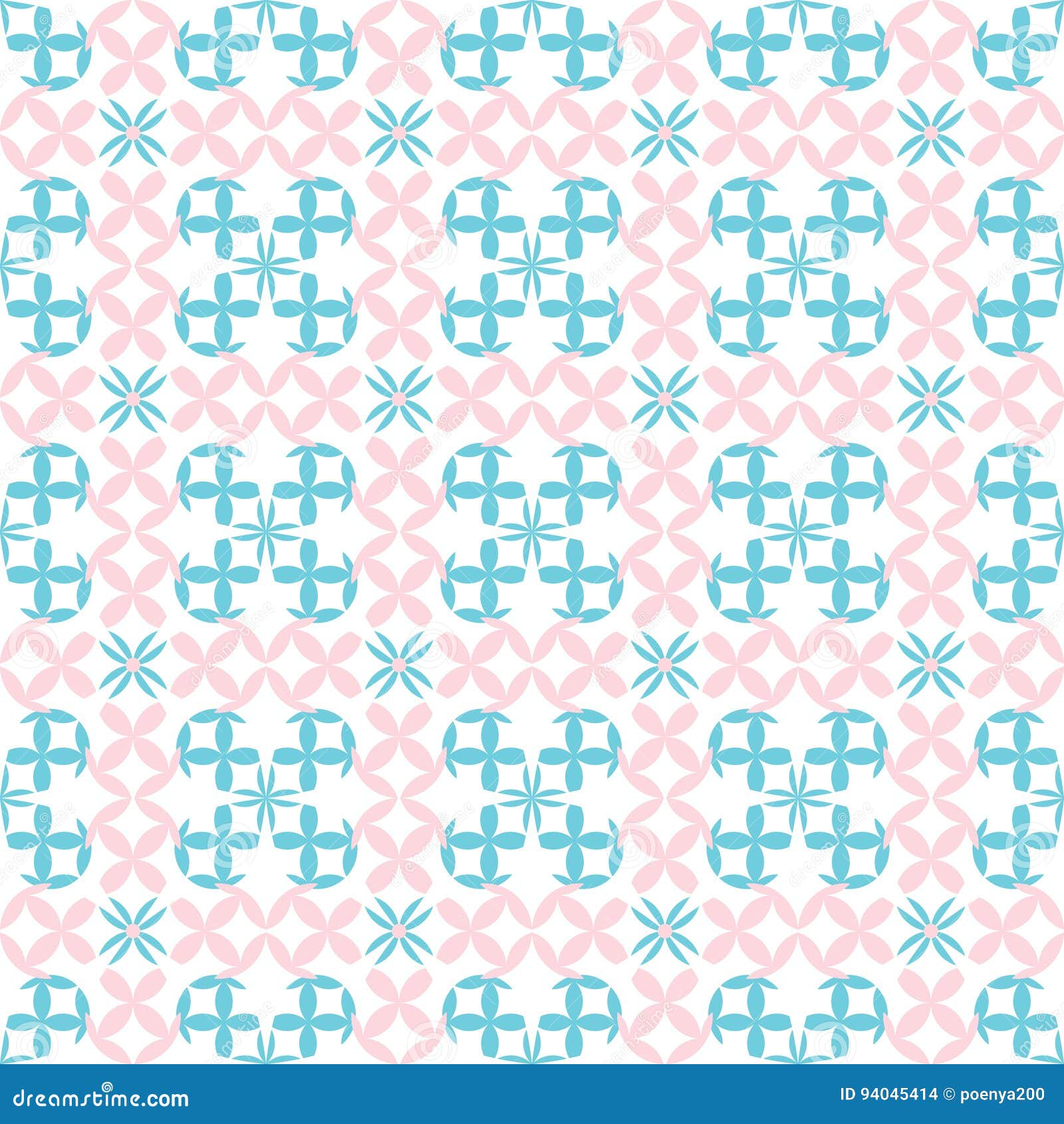 Seamless Flowers Baby Pink and Blue Pattern Stock Vector - Illustration ...
