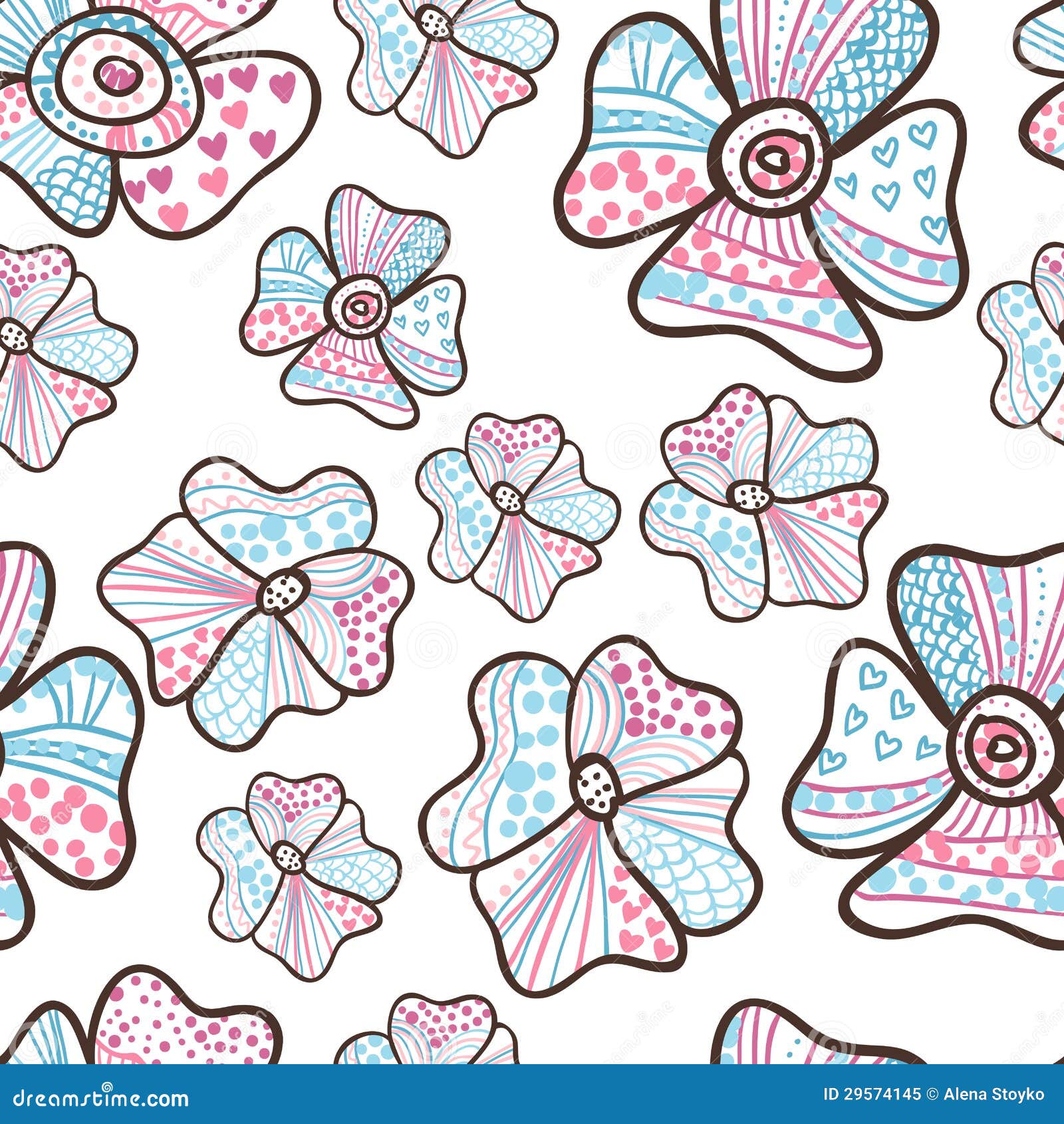 Seamless Flowers Background Stock Vector - Illustration of decoration ...