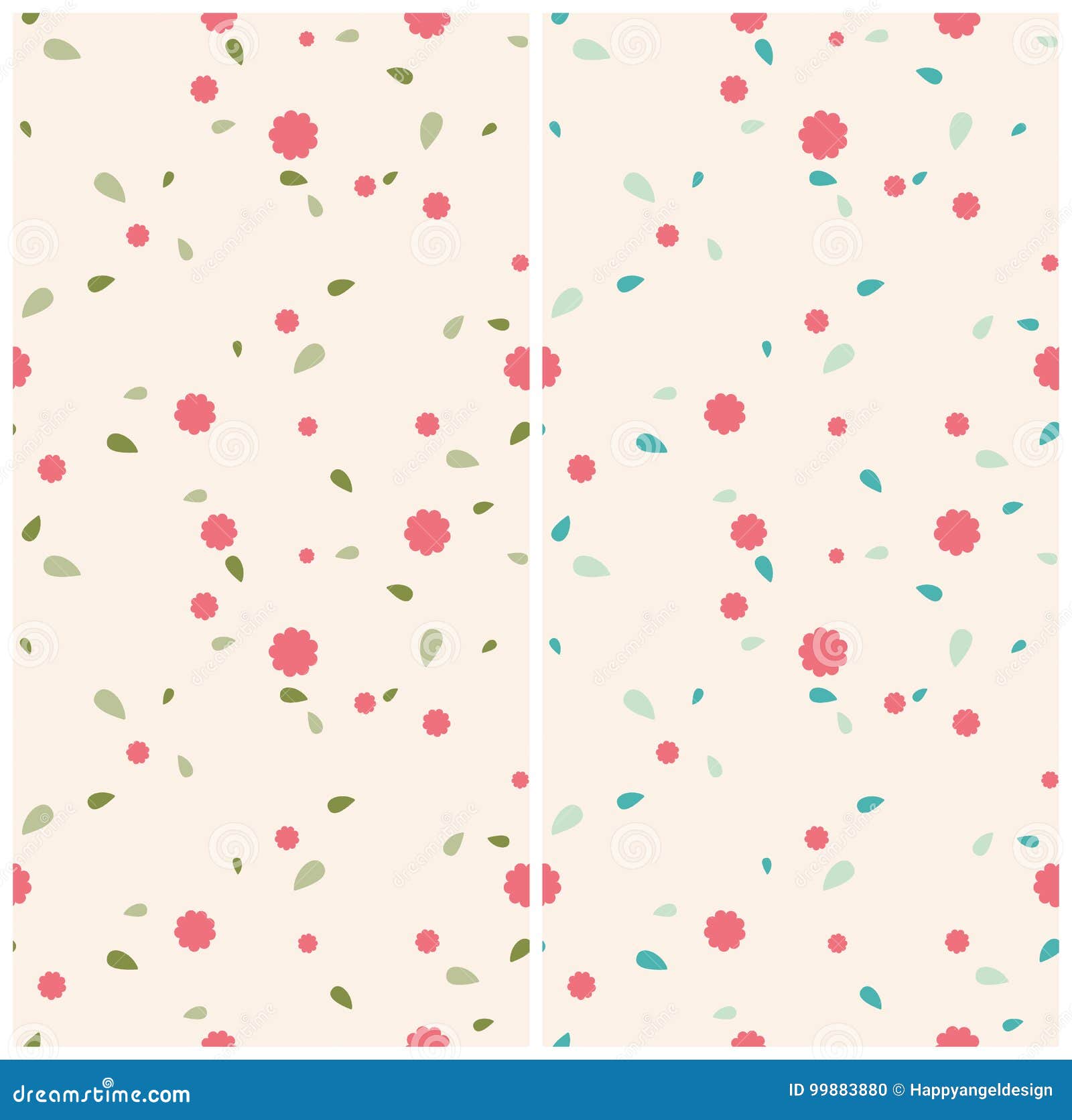 Seamless flowers pattern. stock vector. Illustration of cute - 99883880