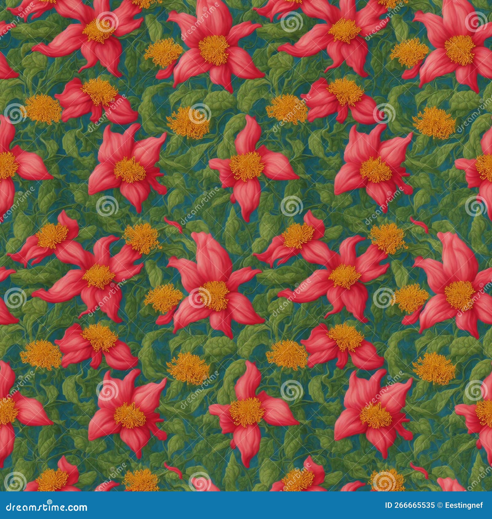 Seamless Flowers Pattern. Endless Colorful Floral Background Stock ...