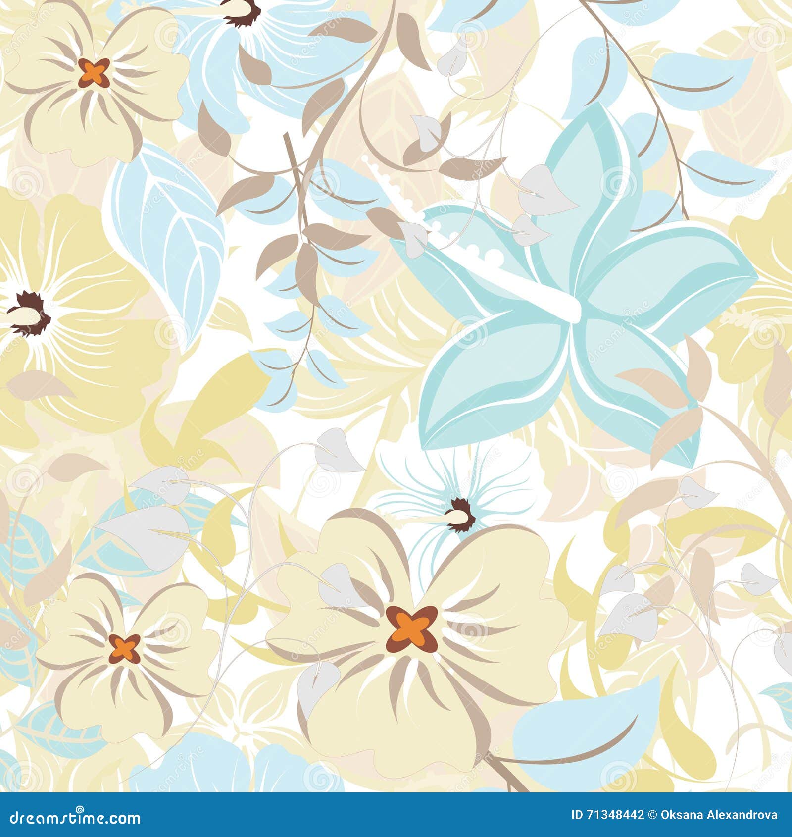 Seamless flowers pattern stock illustration. Illustration of ornament ...