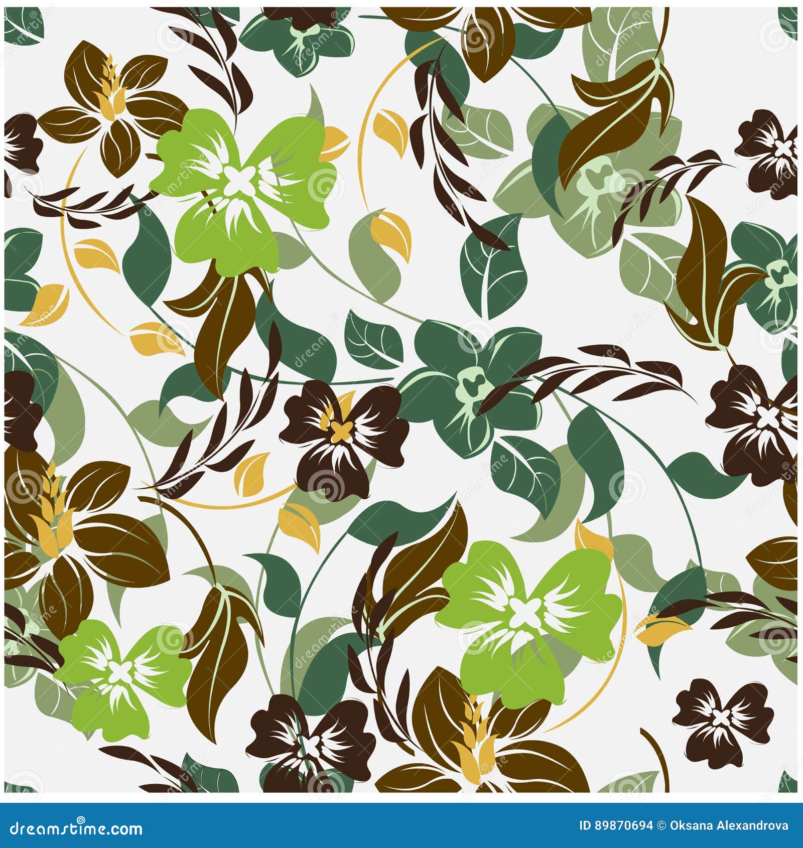 Seamless flowers pattern stock illustration. Illustration of ornamental ...