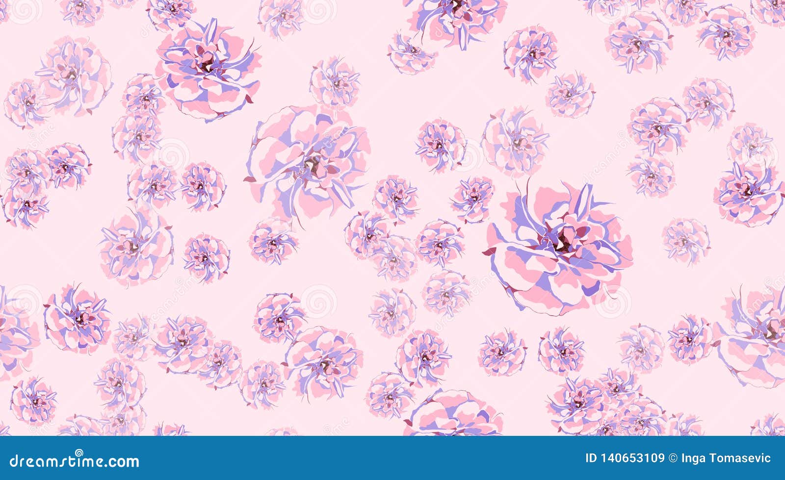 Seamless Flowers Pattern, Roses. Stock Vector - Illustration of pattern ...