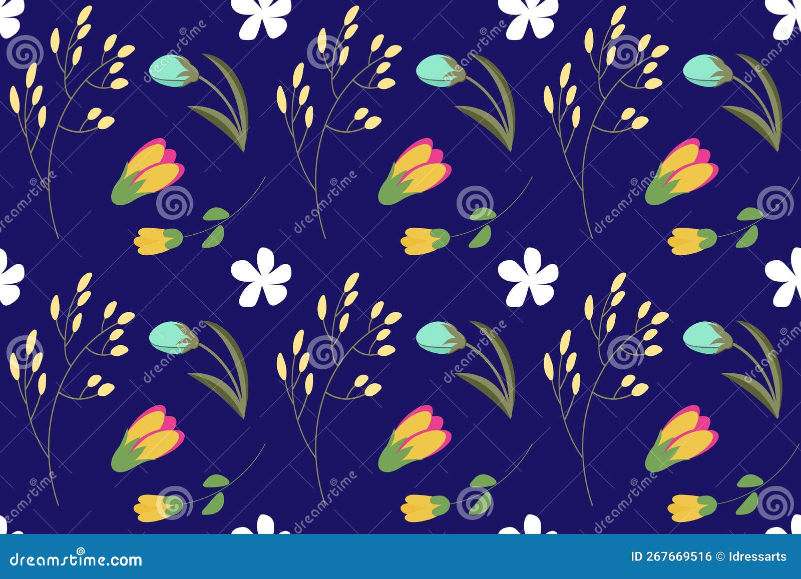 Seamless Flowers Pattern. Spring Flowers Background Stock Vector ...