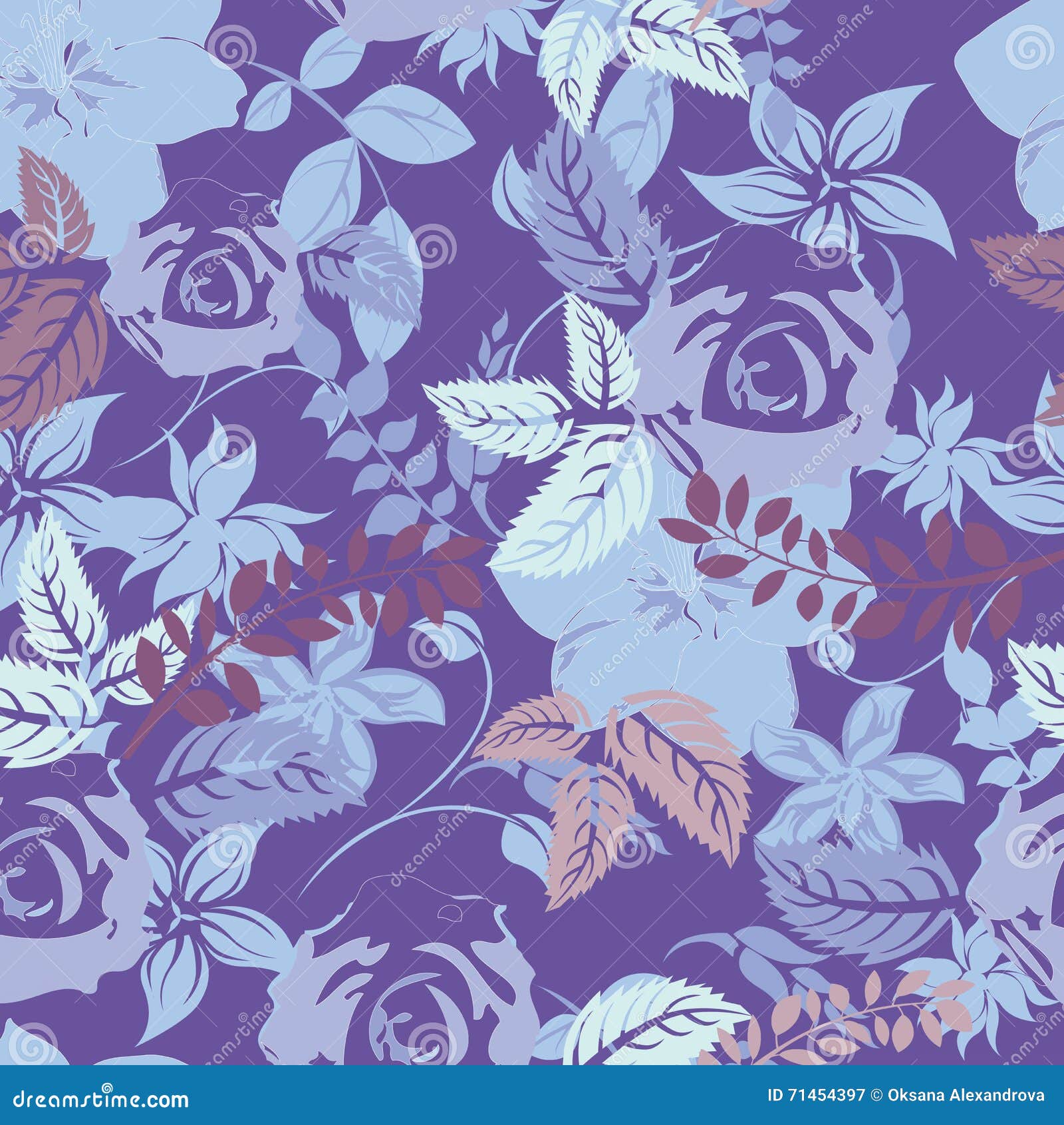 Seamless flowers pattern stock vector. Illustration of flower - 71454397