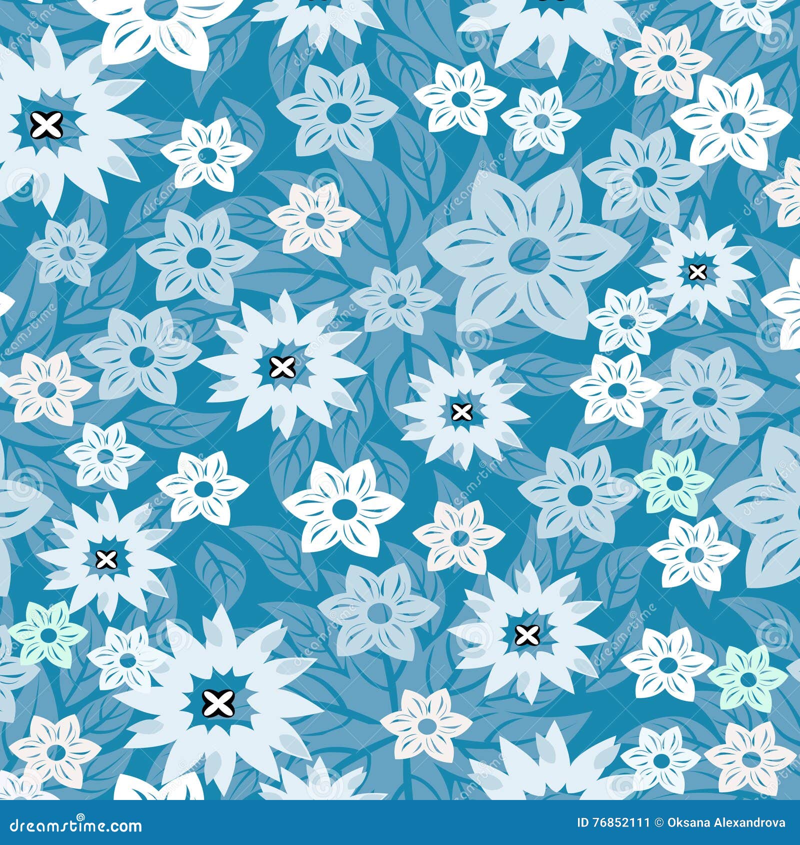 Seamless flowers pattern stock vector. Illustration of flora - 76852111