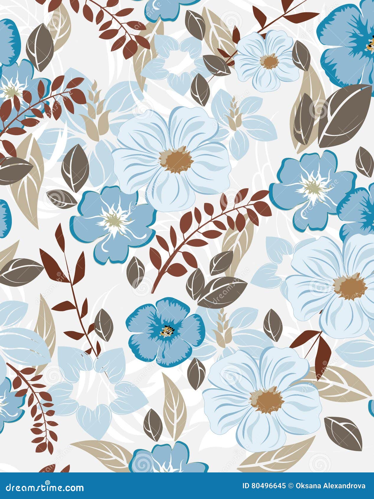 Seamless flowers pattern stock vector. Illustration of pattern - 80496645