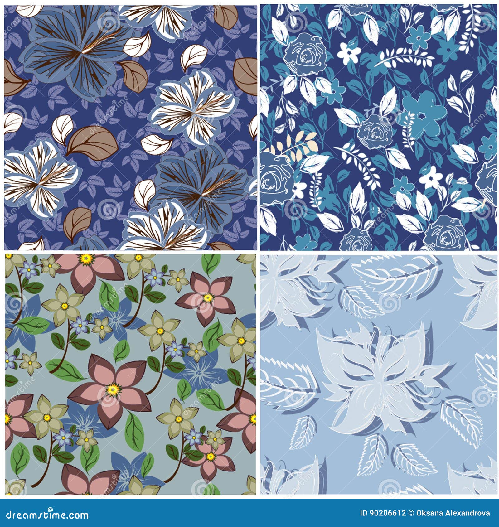 Seamless flowers pattern stock vector. Illustration of floral - 90206612