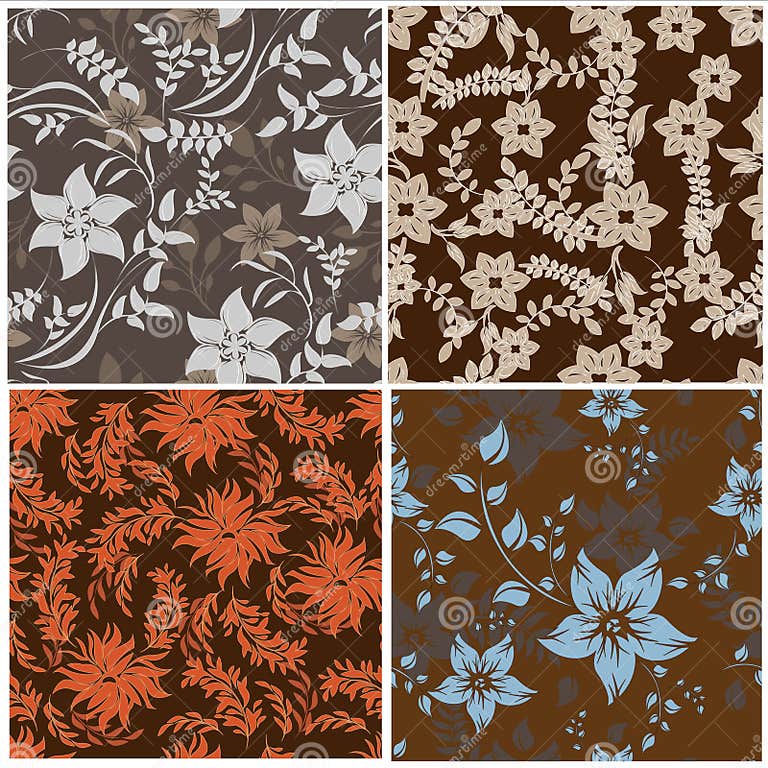 Seamless flowers pattern stock vector. Illustration of ornate - 92985624