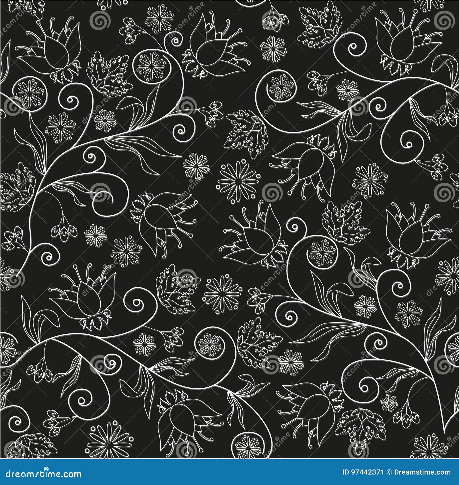 Flower Texture Black