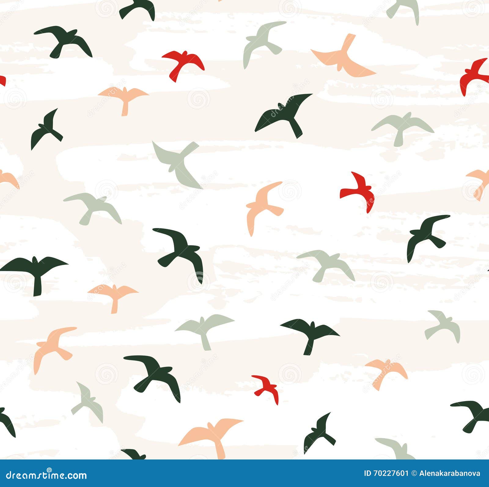 Seamless Flying Birds. Vector Seamless Pattern. Stock Vector ...