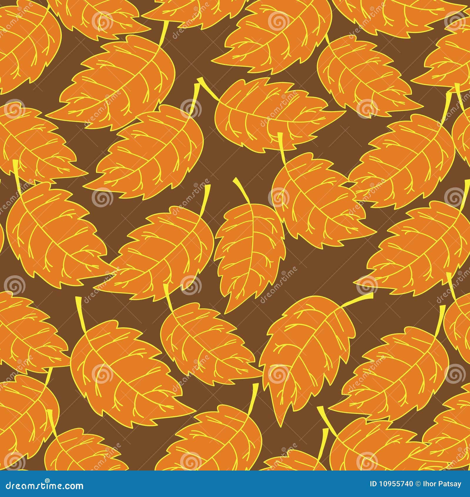 Seamless foliage pattern stock vector. Illustration of brown - 10955740