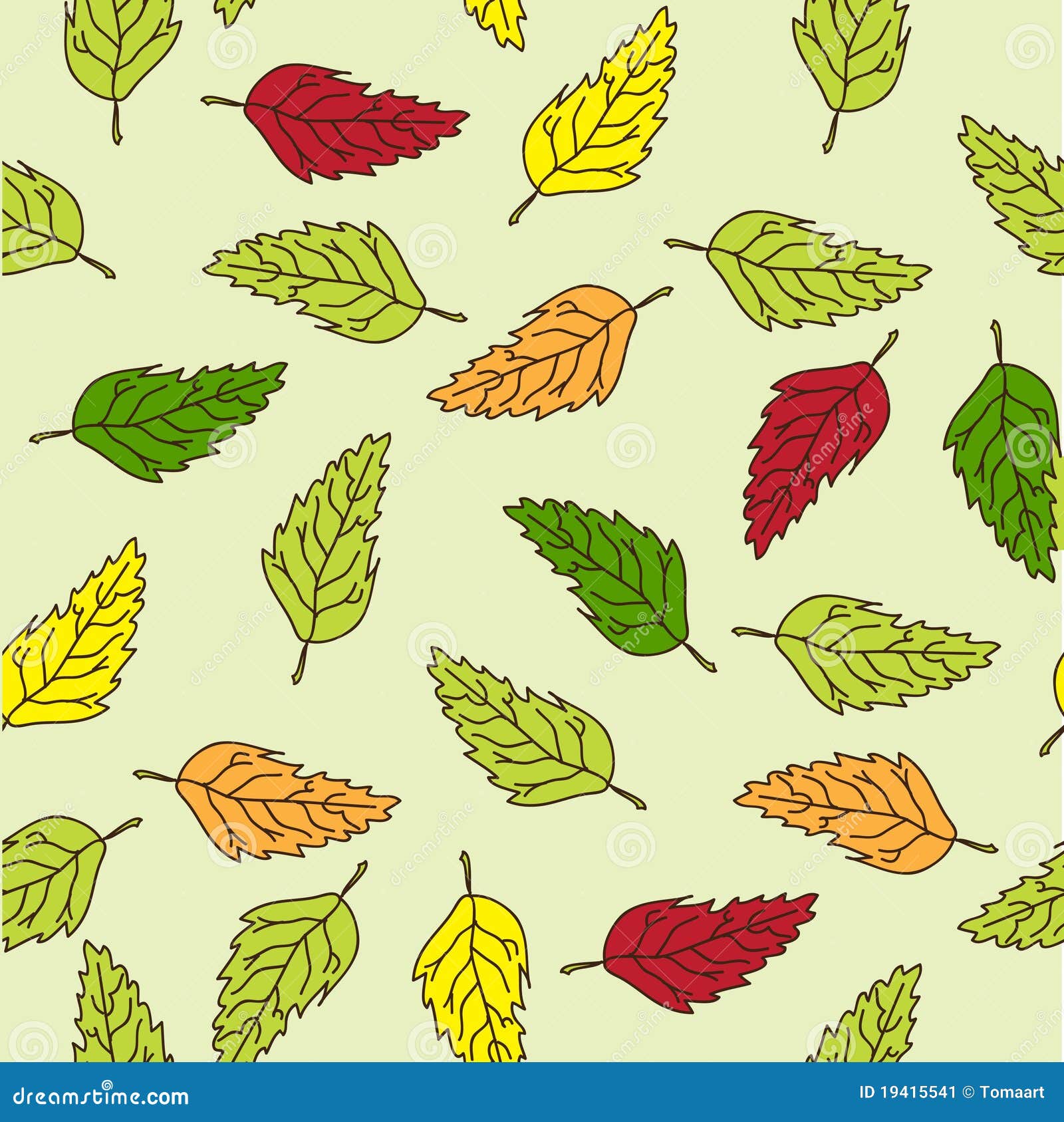 Seamless foliage pattern stock vector. Illustration of repetition ...