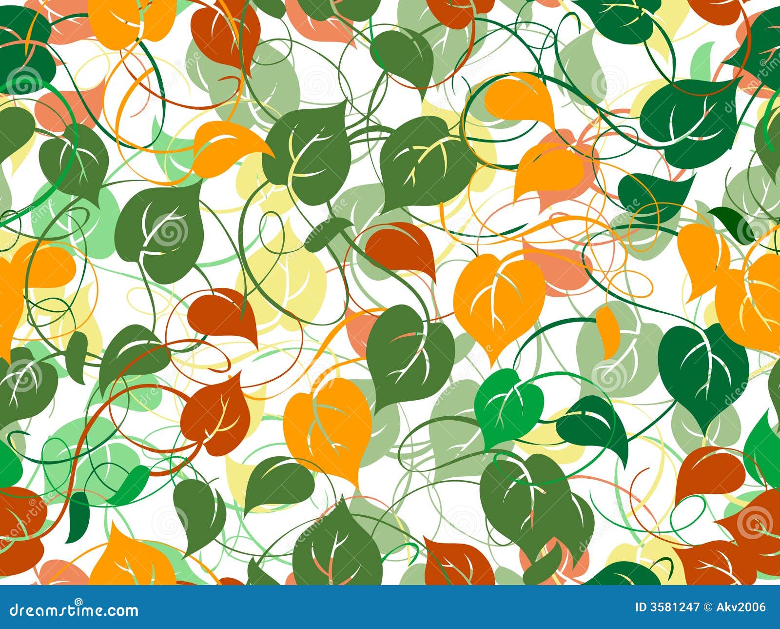 Seamless foliage pattern stock vector. Illustration of border - 3581247