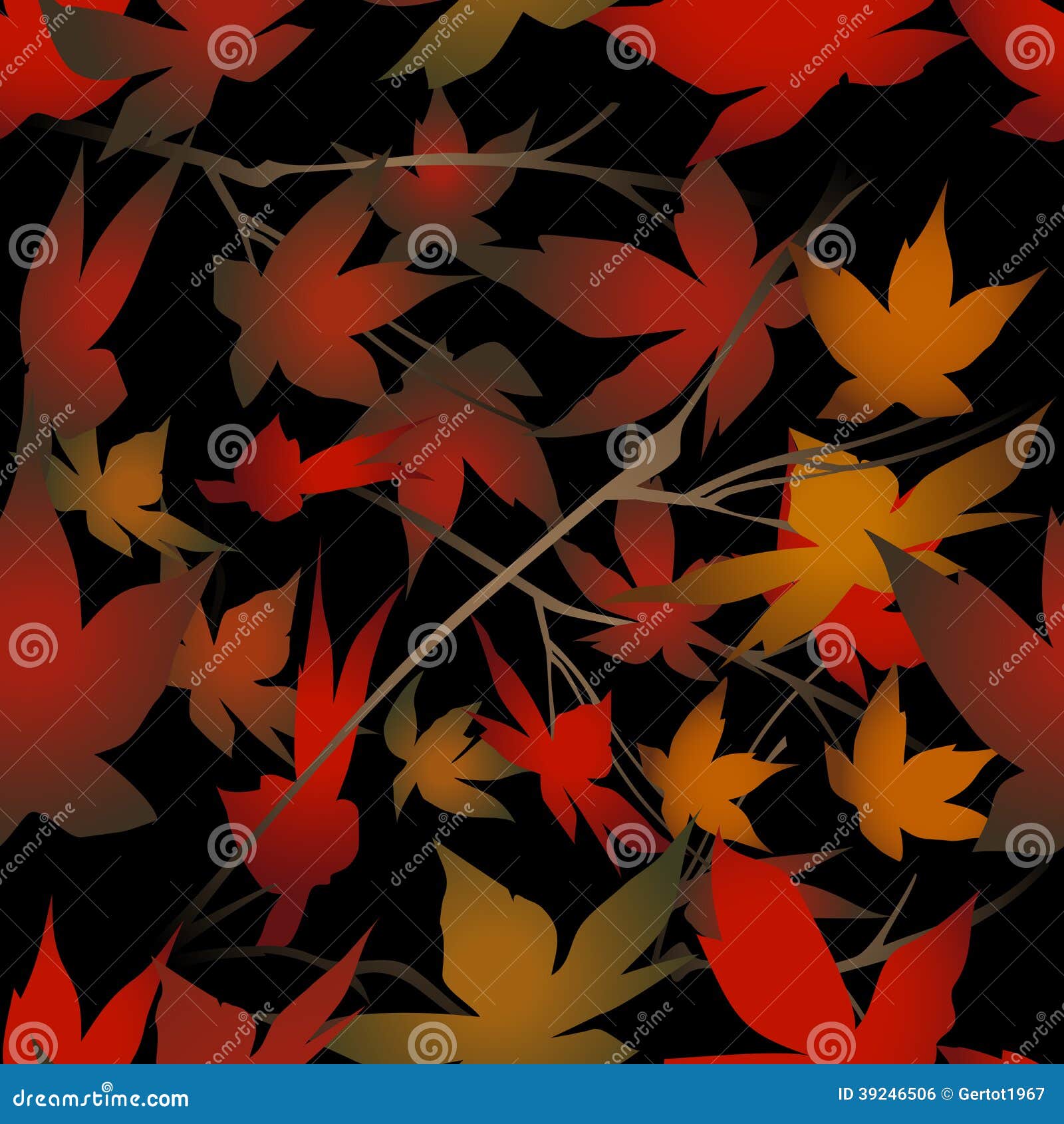 Seamless foliage pattern stock vector. Illustration of pattern - 39246506