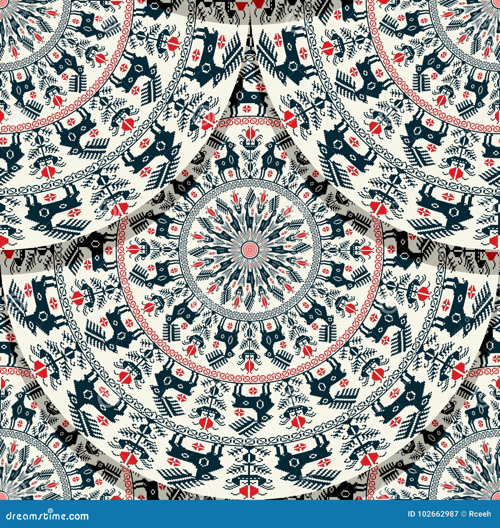 Seamless Folk Romanian Tile Stock Vector - Illustration of carpet ...