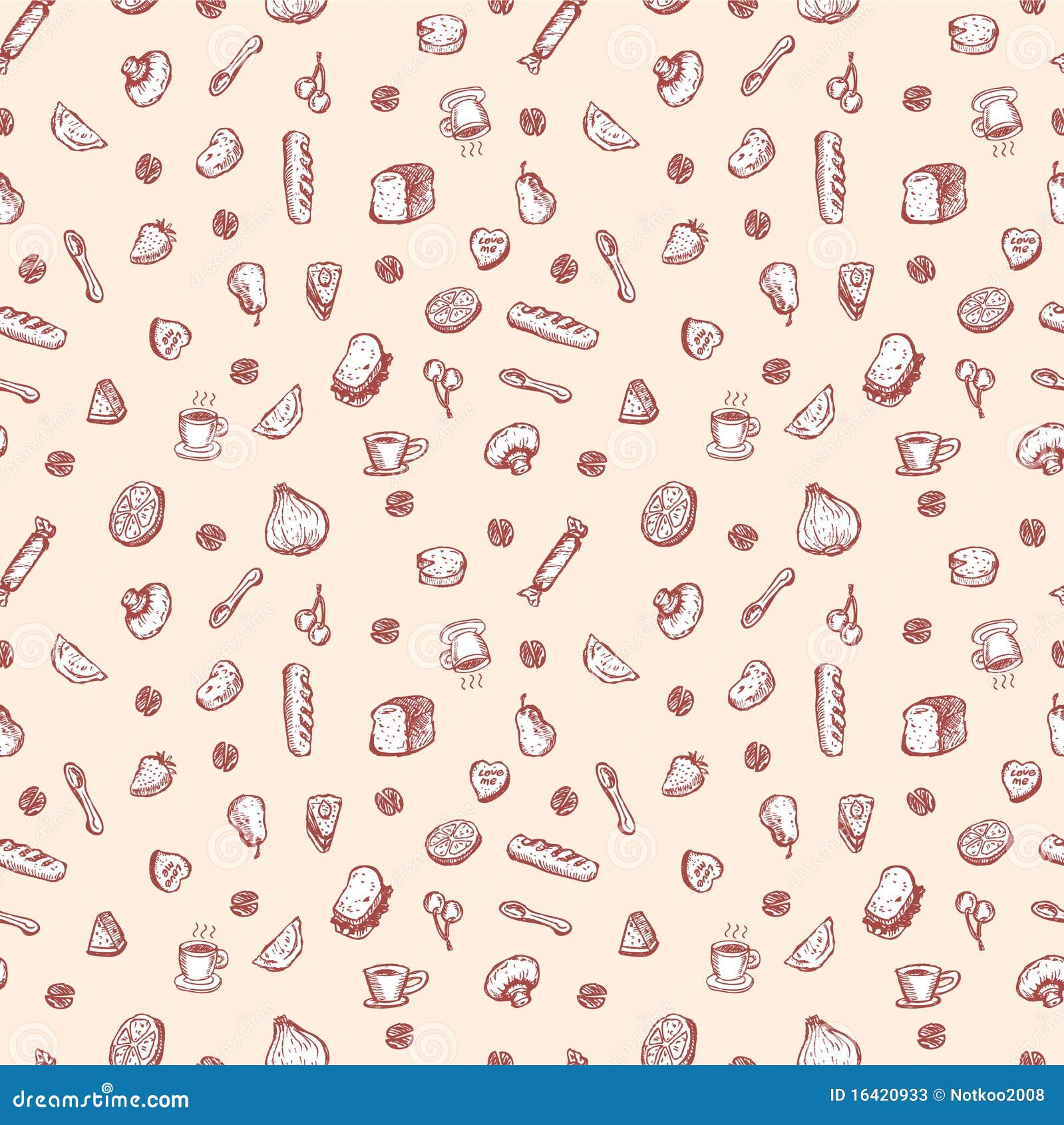 Seamless food pattern stock vector. Illustration of isolated - 16420933