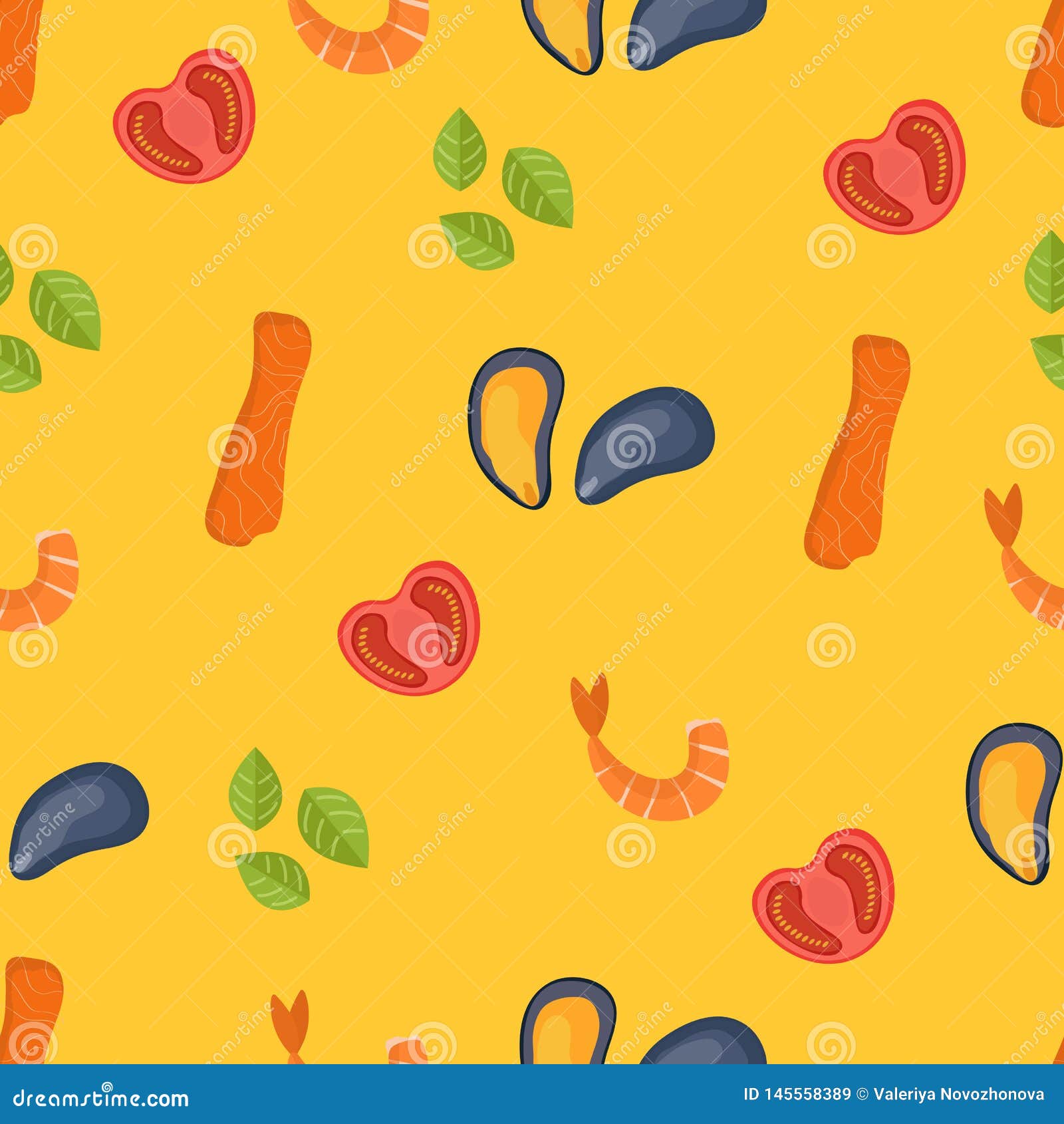 Seamless Food Pattern. Flat Food Seamless Pattern Stock Illustration ...