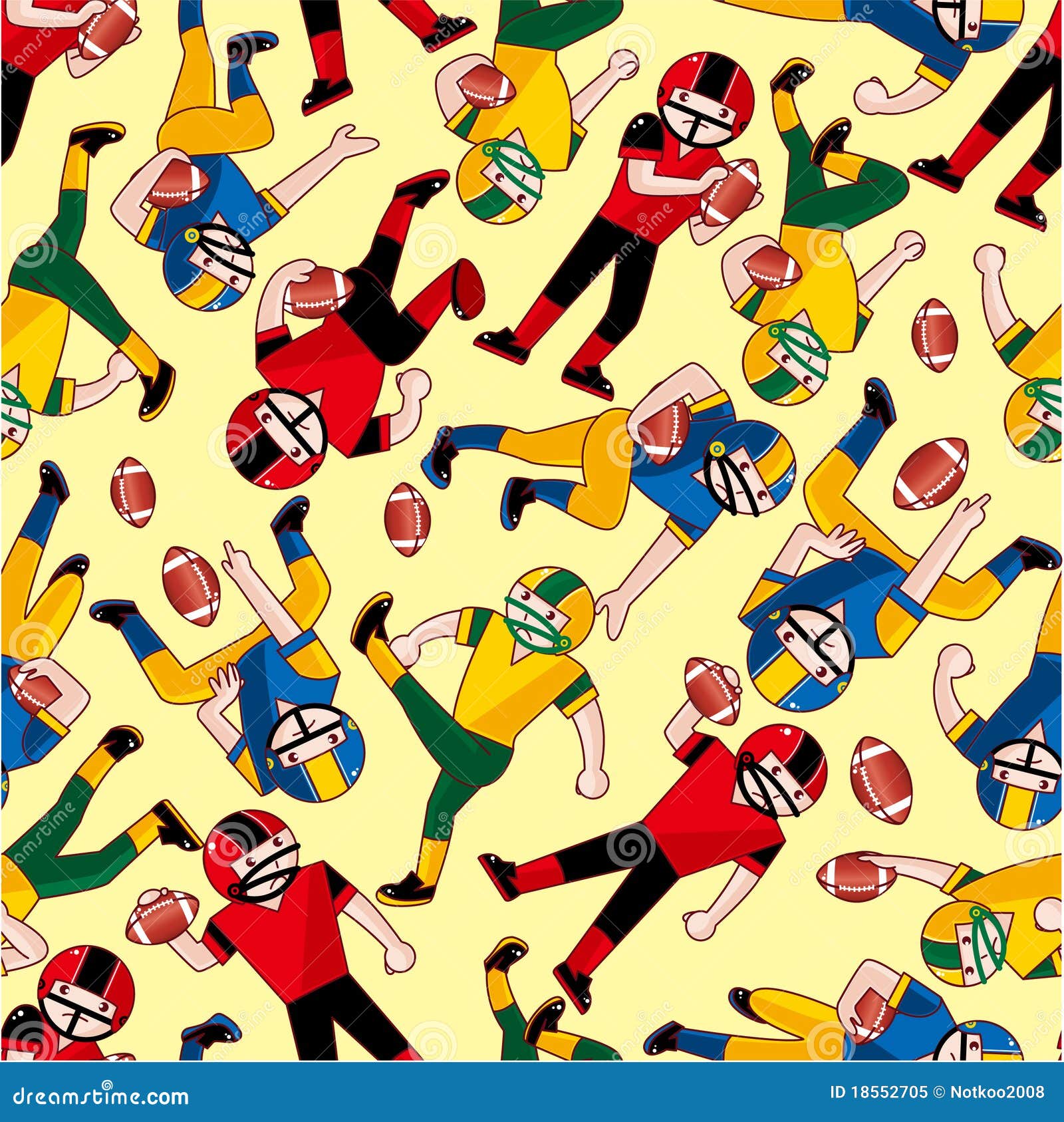 Seamless football pattern stock vector. Illustration of footballer ...