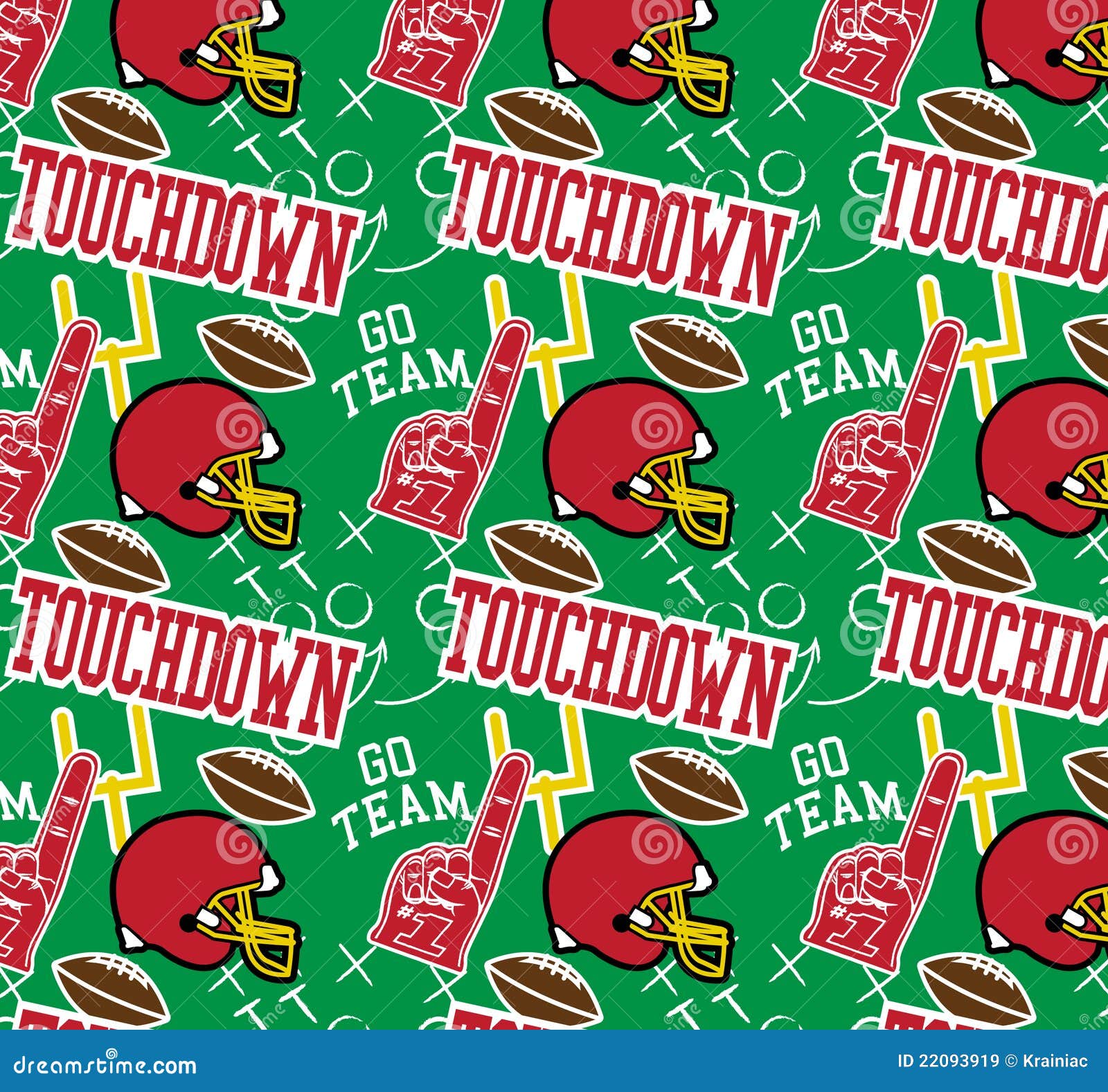 Seamless Football Pattern Vector Illustration | CartoonDealer.com #22822490