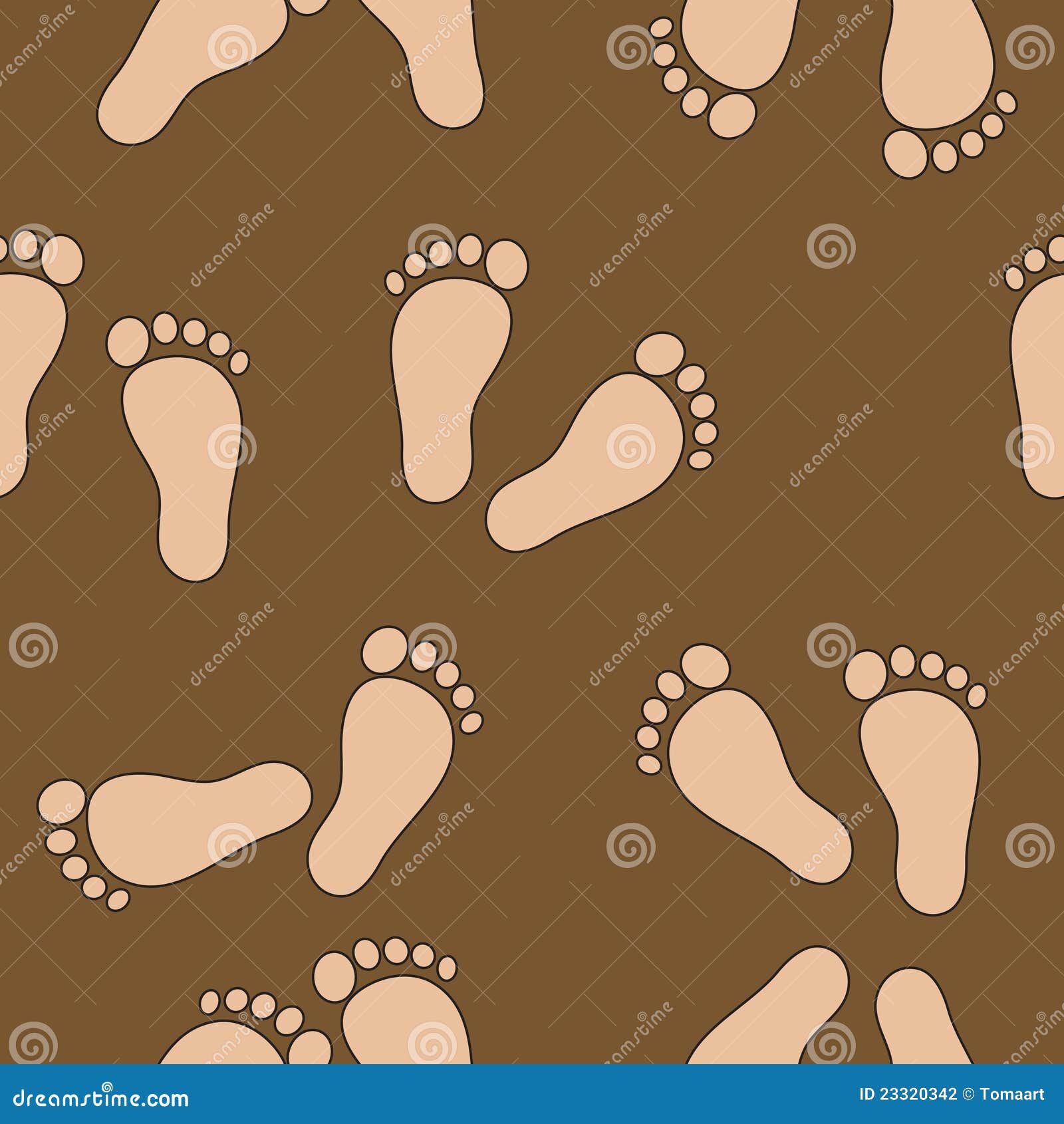 Seamless footprint pattern stock vector. Illustration of outline - 23320342