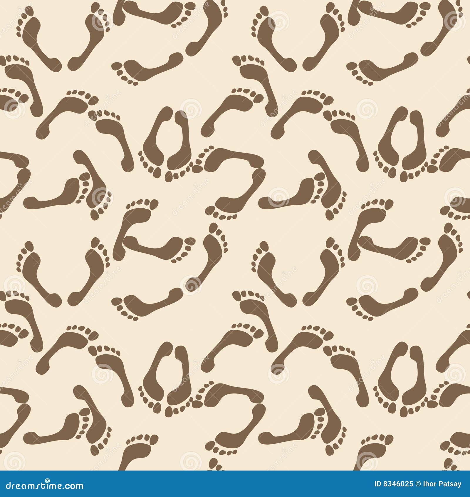 Seamless footprint pattern stock vector. Illustration of foot - 8346025
