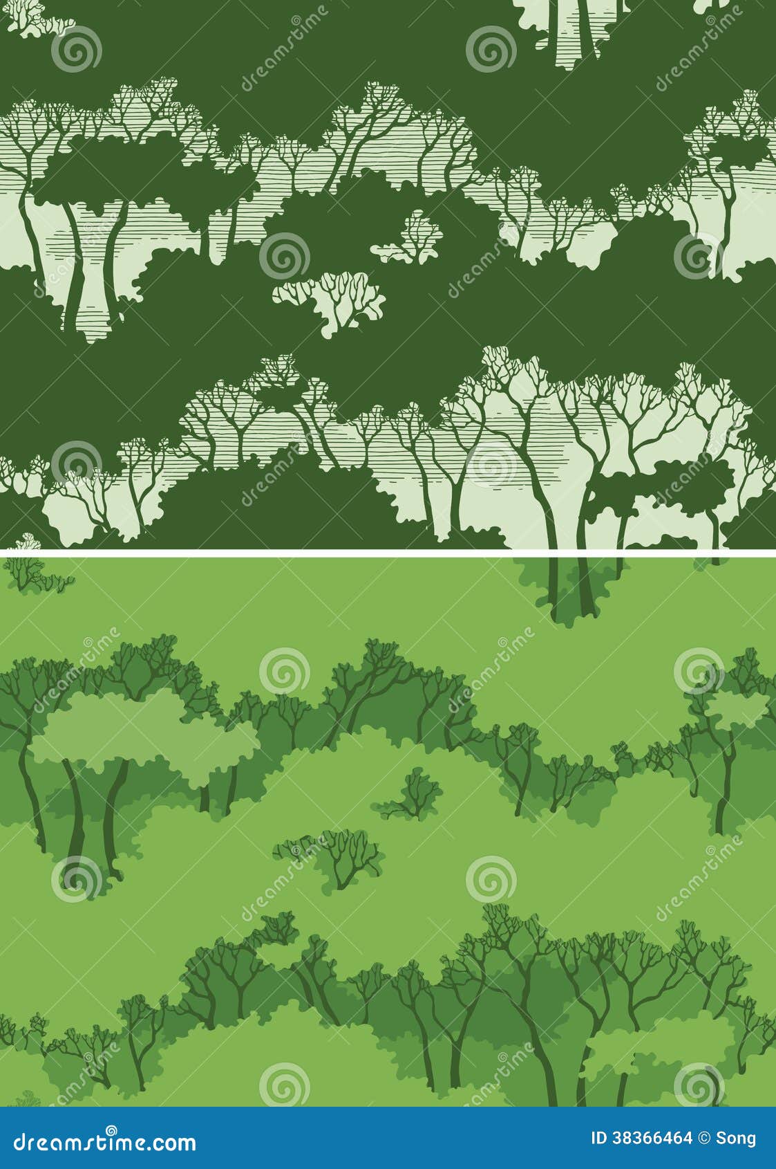 Seamless forest stock vector. Illustration of retro, landscape - 38366464