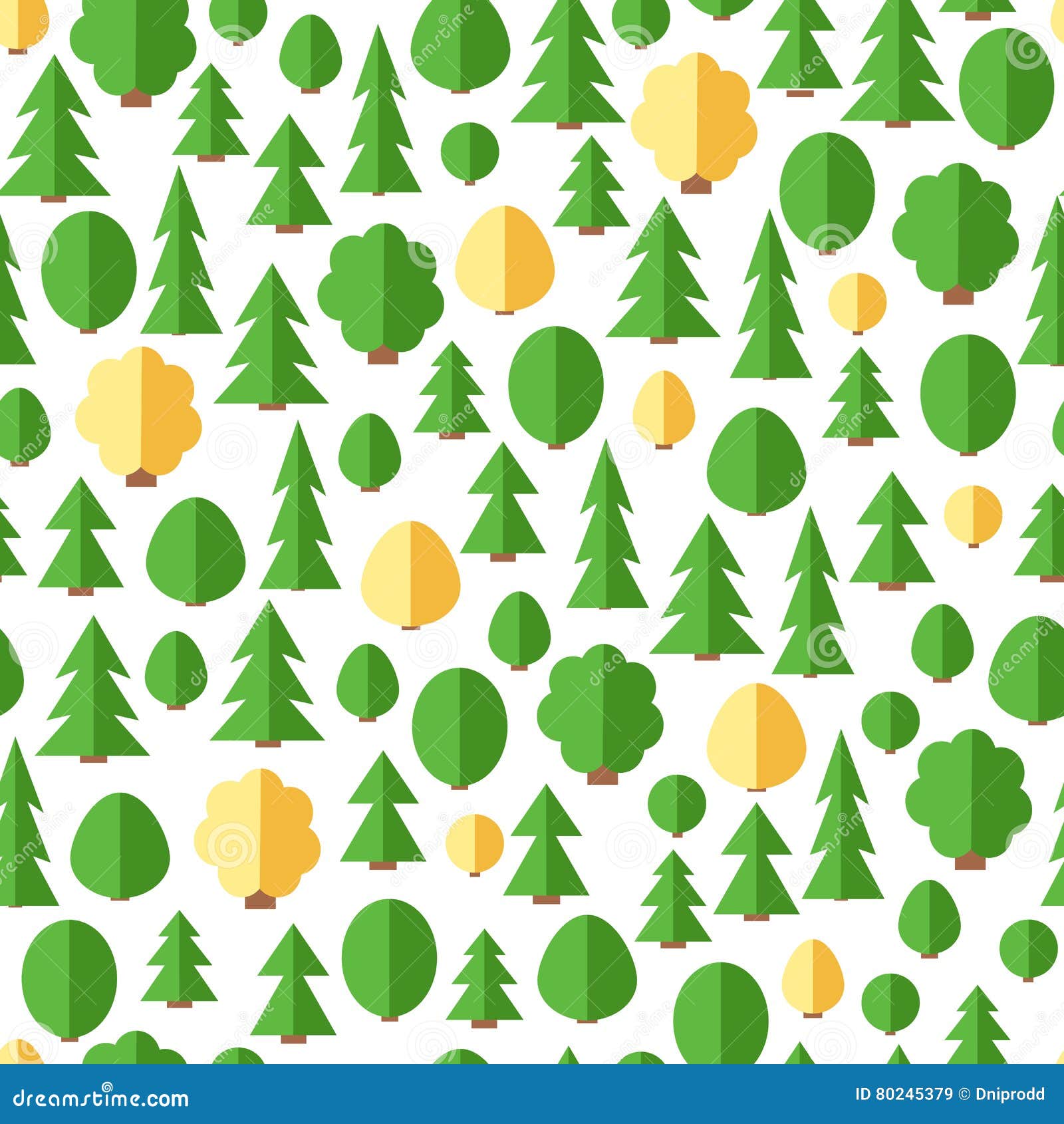 Seamless Forest Pattern. Seamless Background with Trees in Flat Style ...