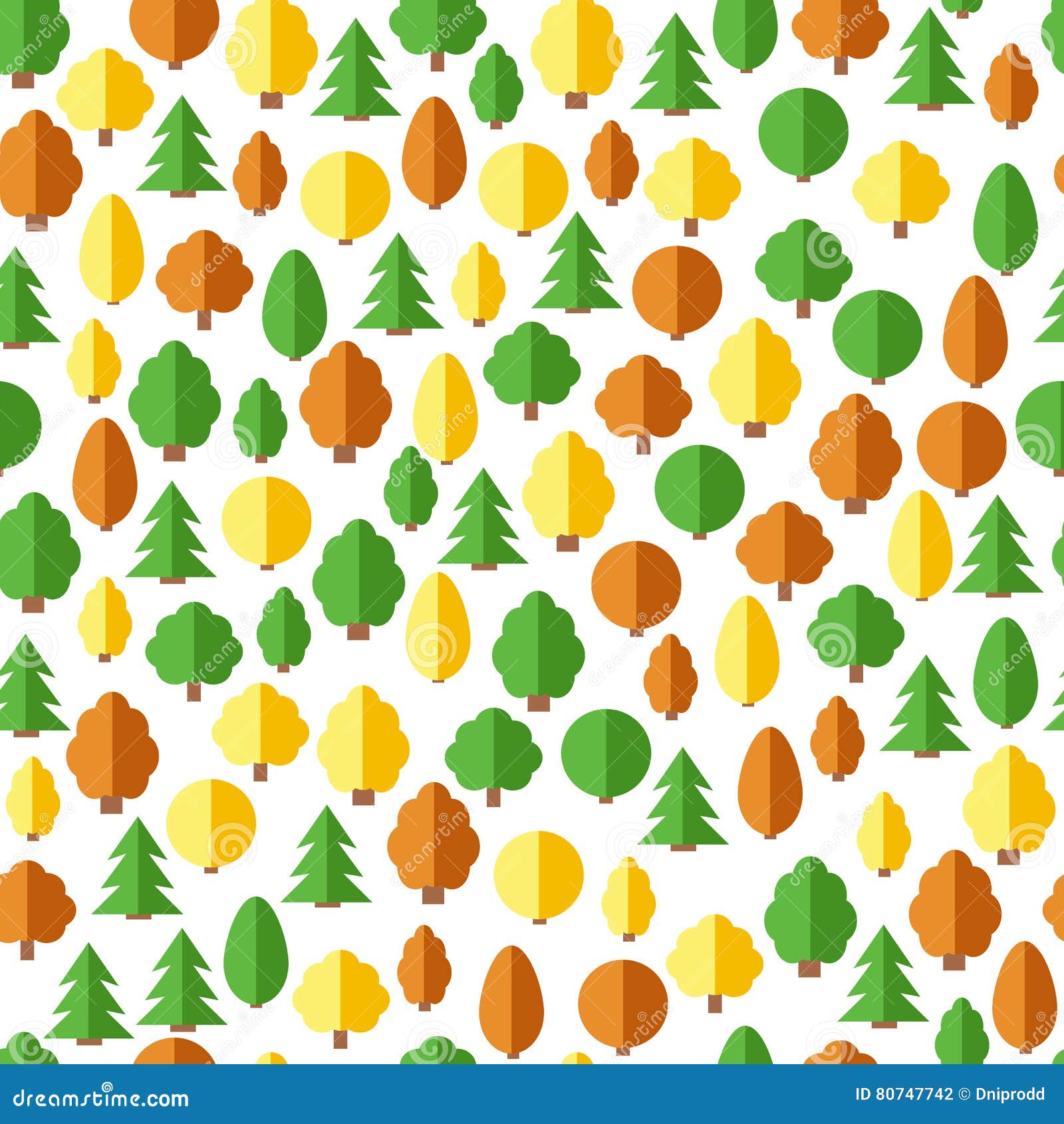 Seamless Forest Pattern. Seamless Background with Trees in Flat Style ...