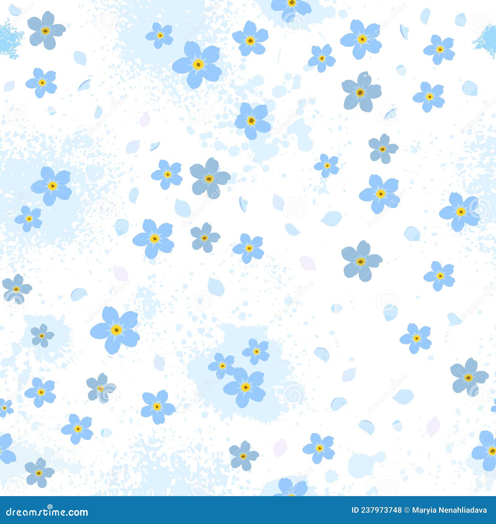 Seamless Forget-me-not Pattern Vector Illustration | CartoonDealer.com ...