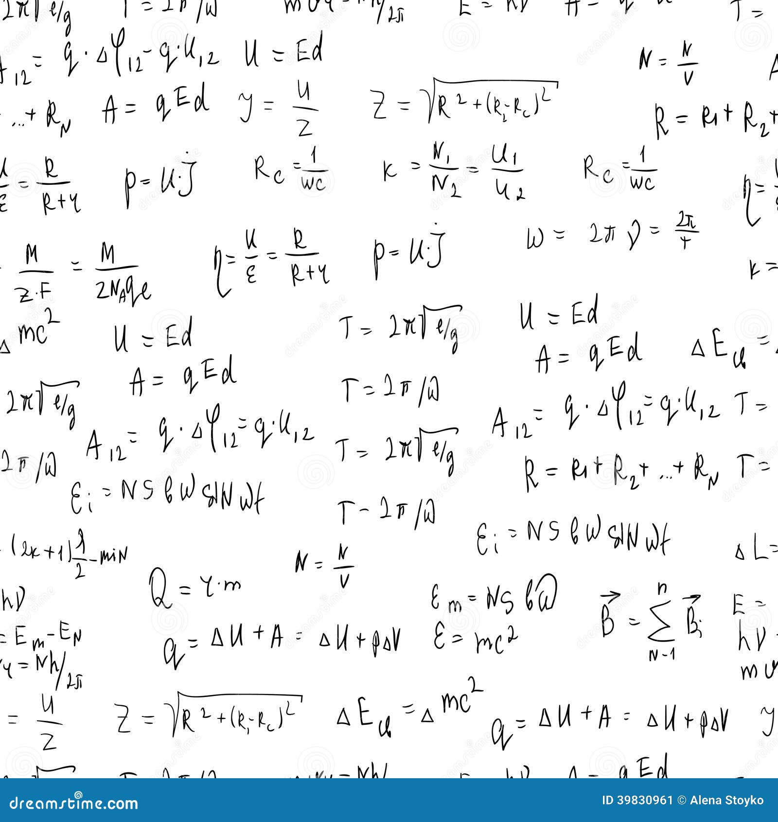 Seamless Formula Pattern Vector Illustration | CartoonDealer.com #56241300