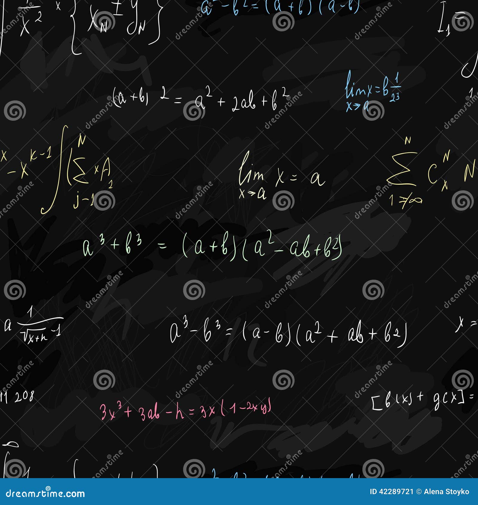 Seamless Formula Background Stock Vector - Illustration of numbers ...