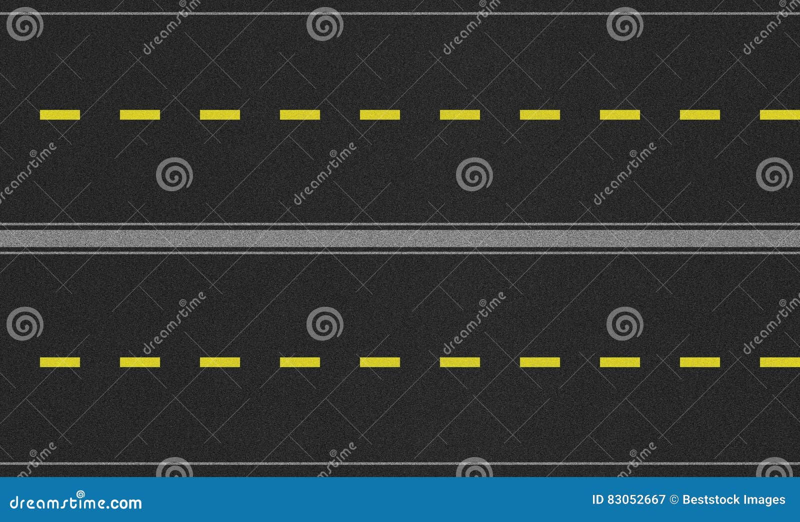 Seamless Four Lane Road Texture Image Stock Illustration - Illustration ...