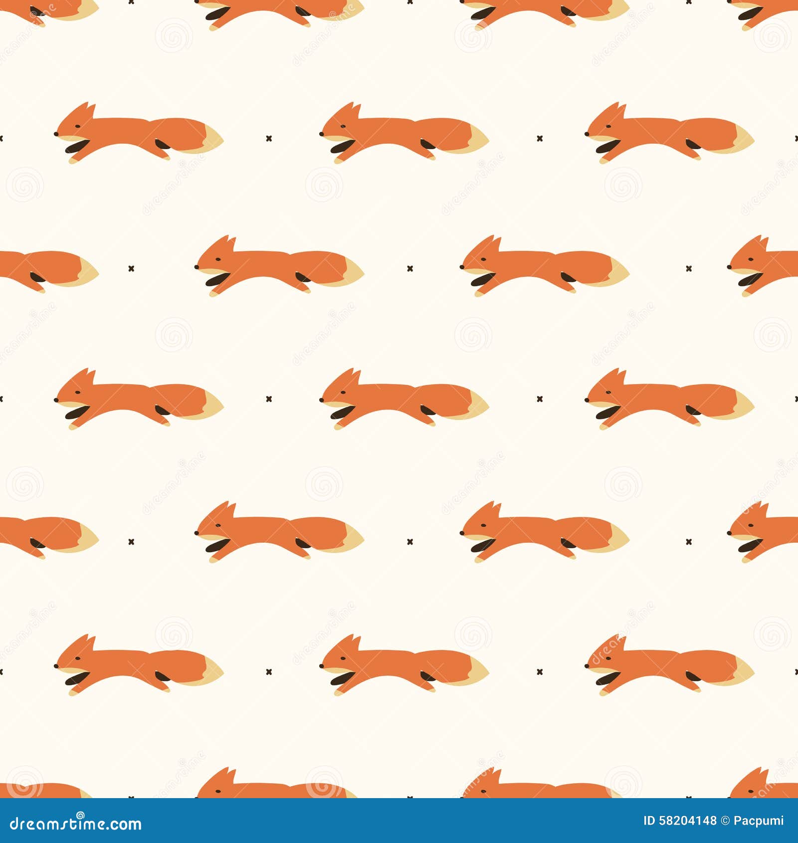 Seamless fox pattern stock vector. Illustration of surface - 58204148