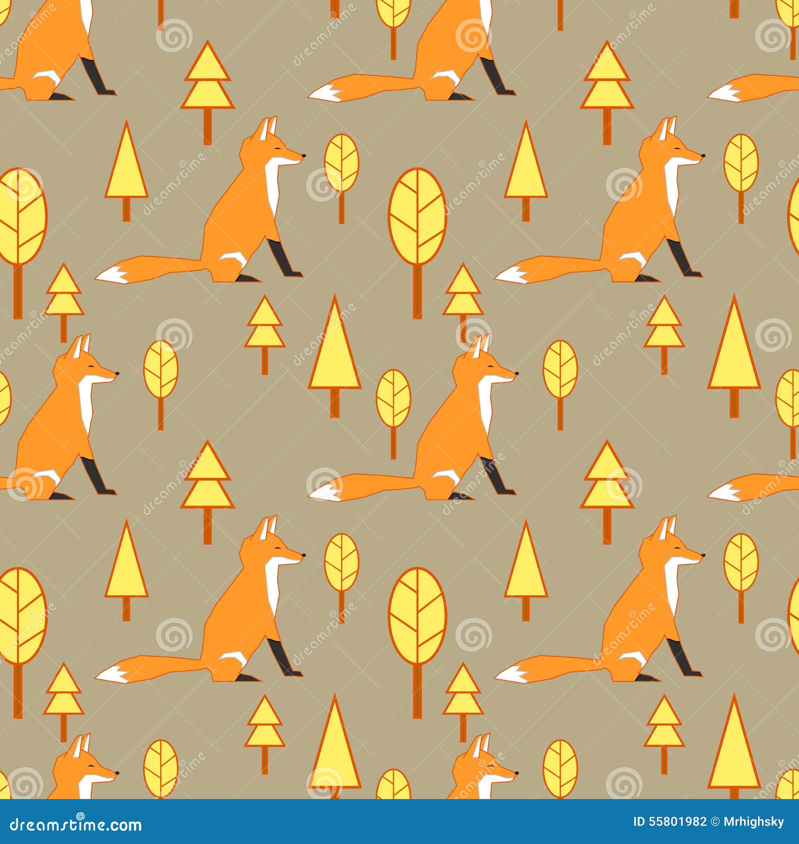 Seamless Fox pattern stock vector. Illustration of seamless - 55801982
