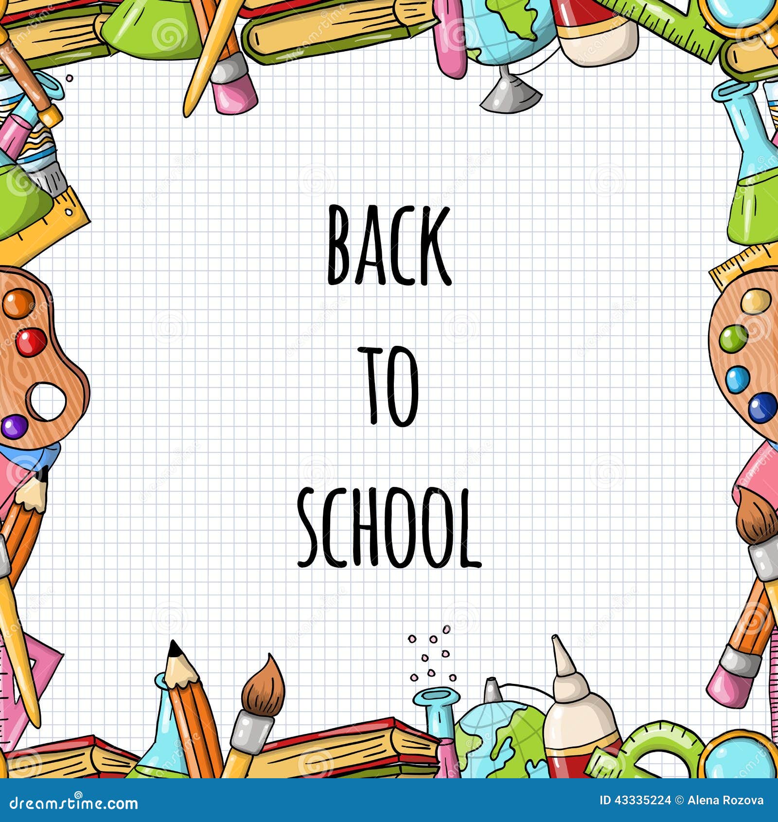 Seamless Frame/border with School Icons Stock Vector - Illustration of ...