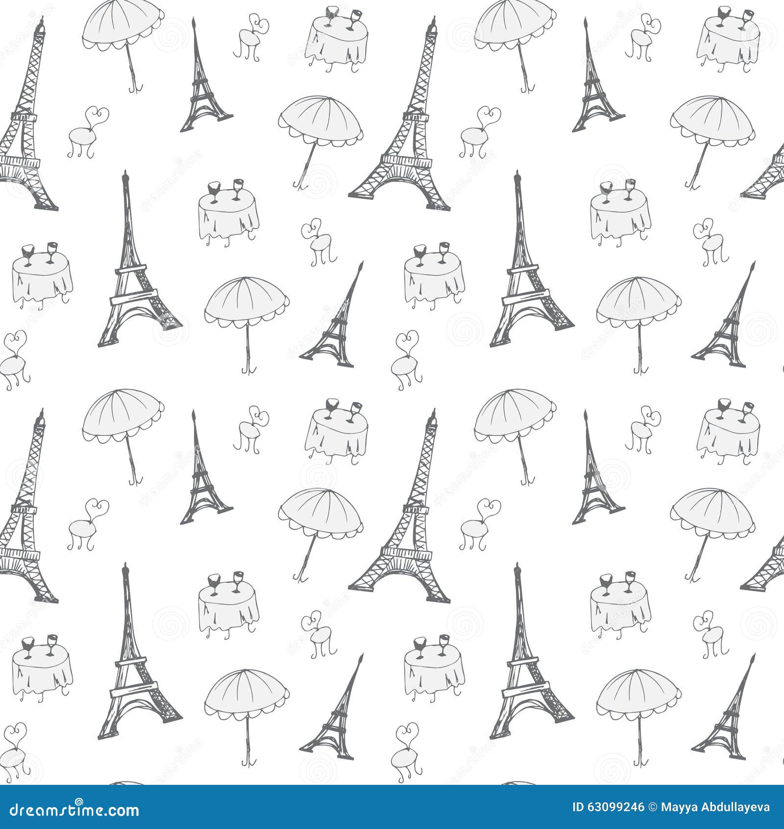 Seamless France Pattern with Eiffel Tower Stock Vector - Illustration ...