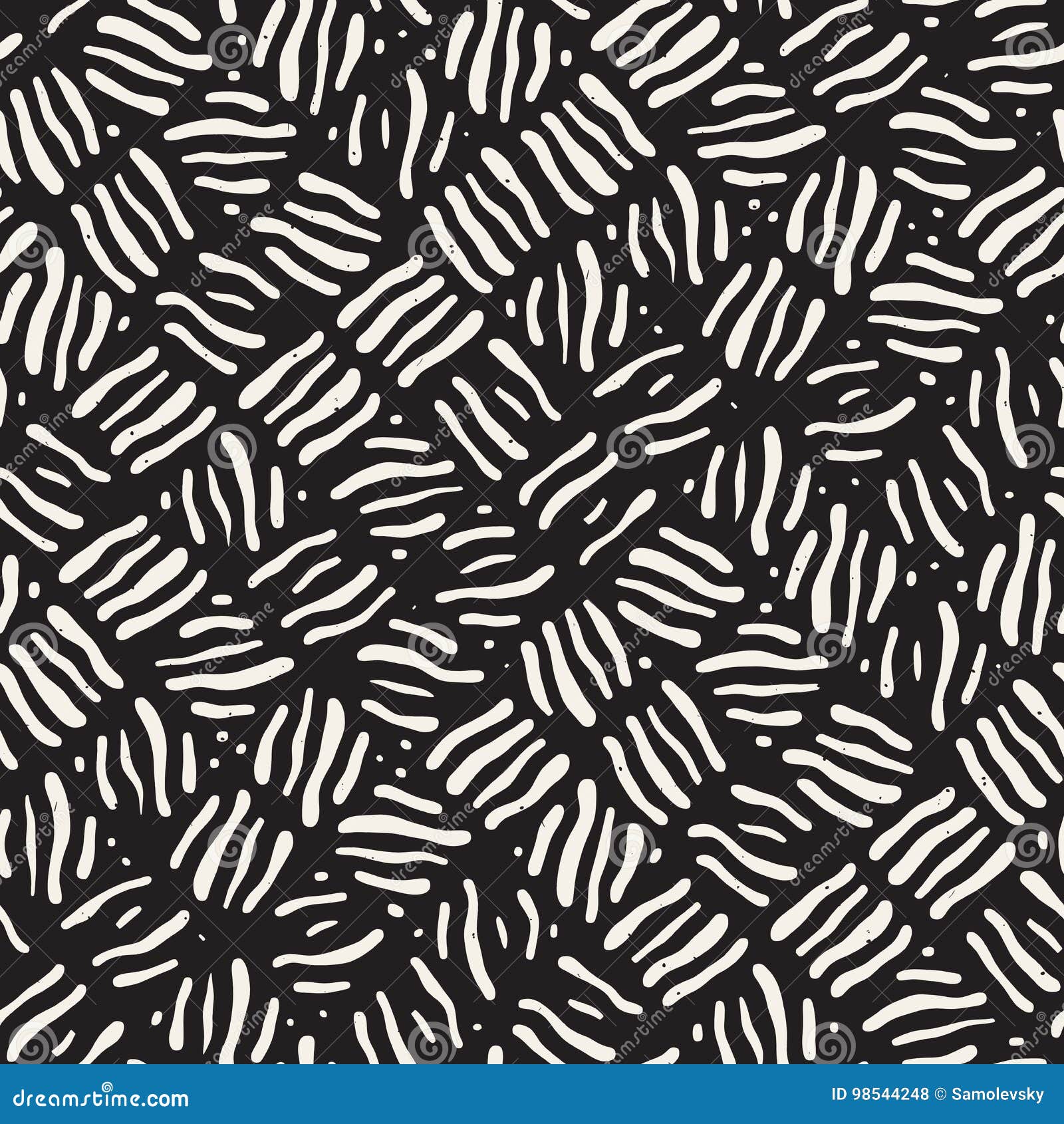 Seamless Freehand Pattern. Vector Abstract Rough Lines Background. Hand ...