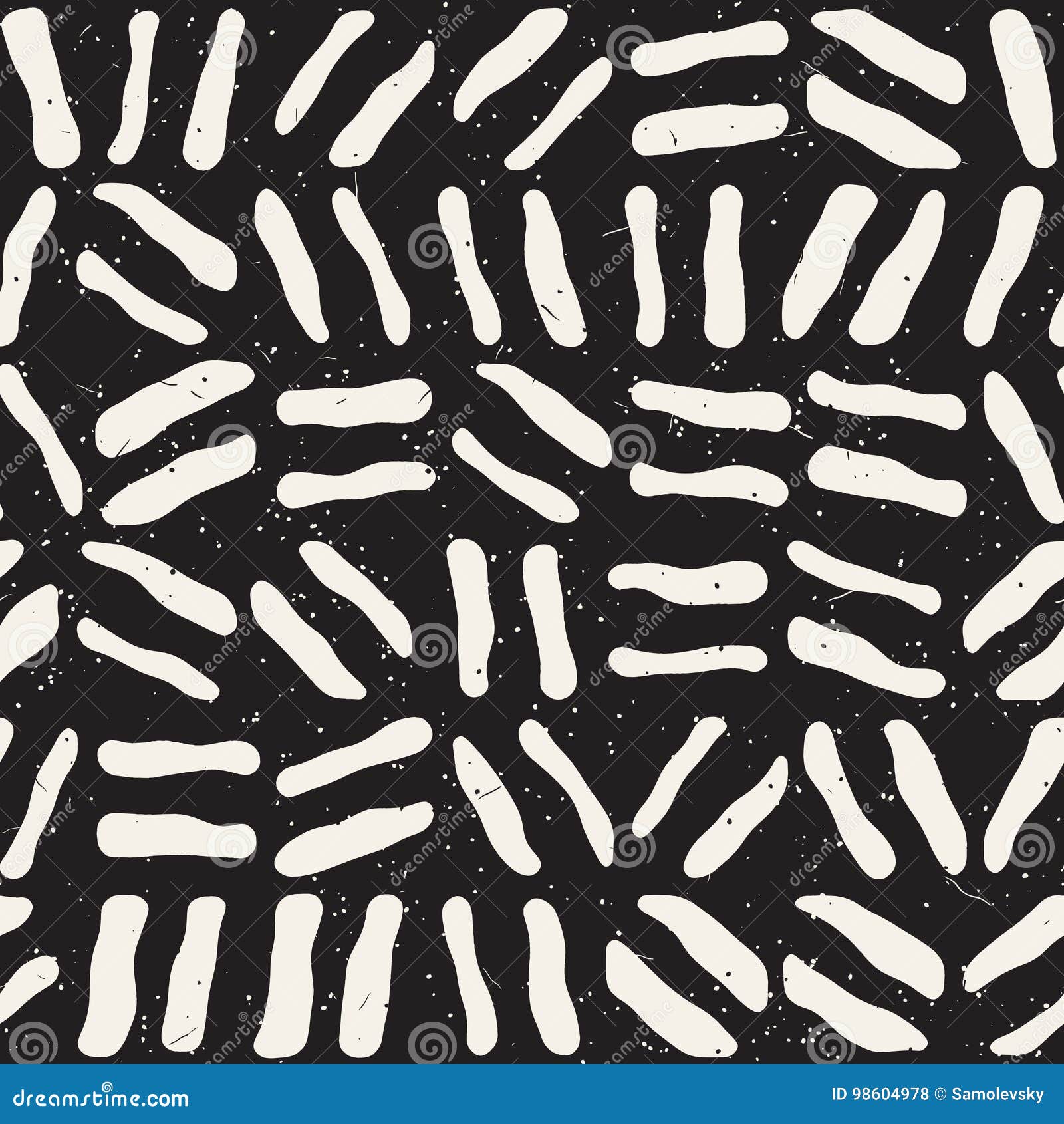 Seamless Freehand Pattern. Vector Abstract Rough Lines Background. Hand ...