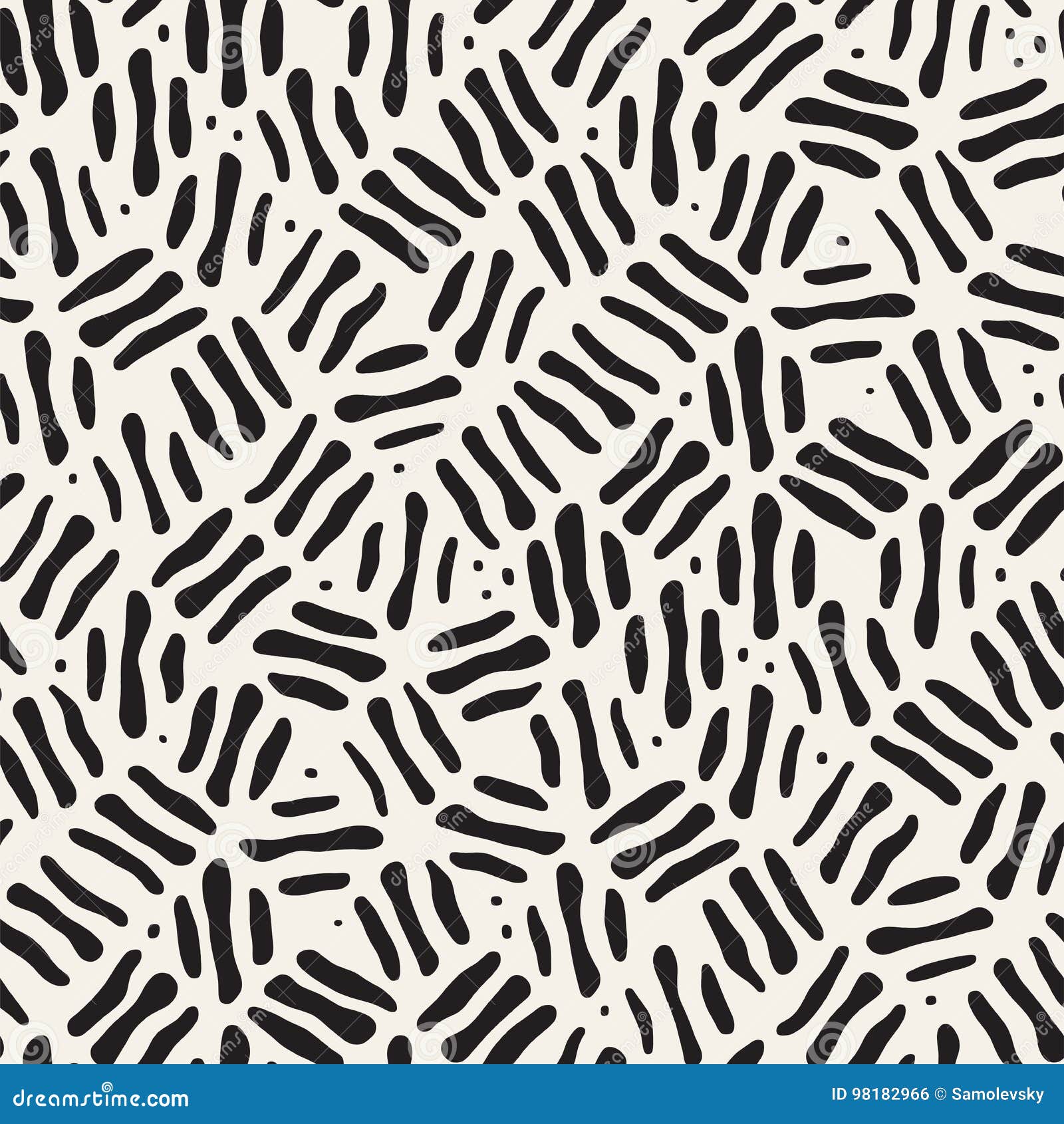 Seamless Freehand Pattern. Vector Abstract Rough Lines Background Stock ...