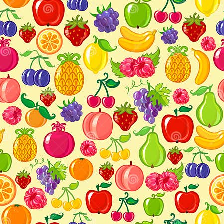 Seamless fruit background stock vector. Illustration of fruit - 13643937