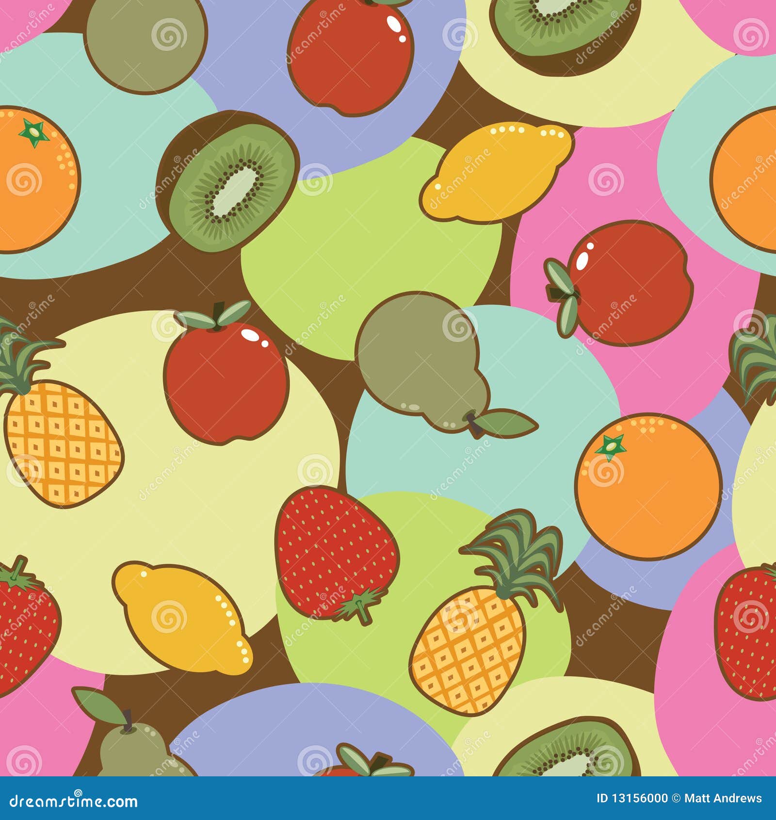 Seamless fruit pattern stock vector. Illustration of healthy - 13156000