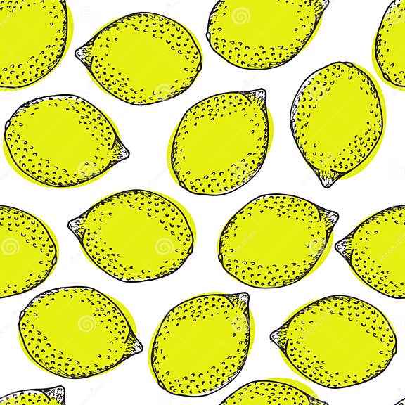 Seamless Fruit Pattern on White Background Stock Vector - Illustration ...