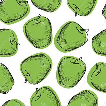 Seamless Fruit Pattern on White Background Stock Vector - Illustration ...