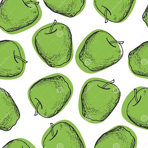 Seamless Fruit Pattern on White Background Stock Vector - Illustration ...