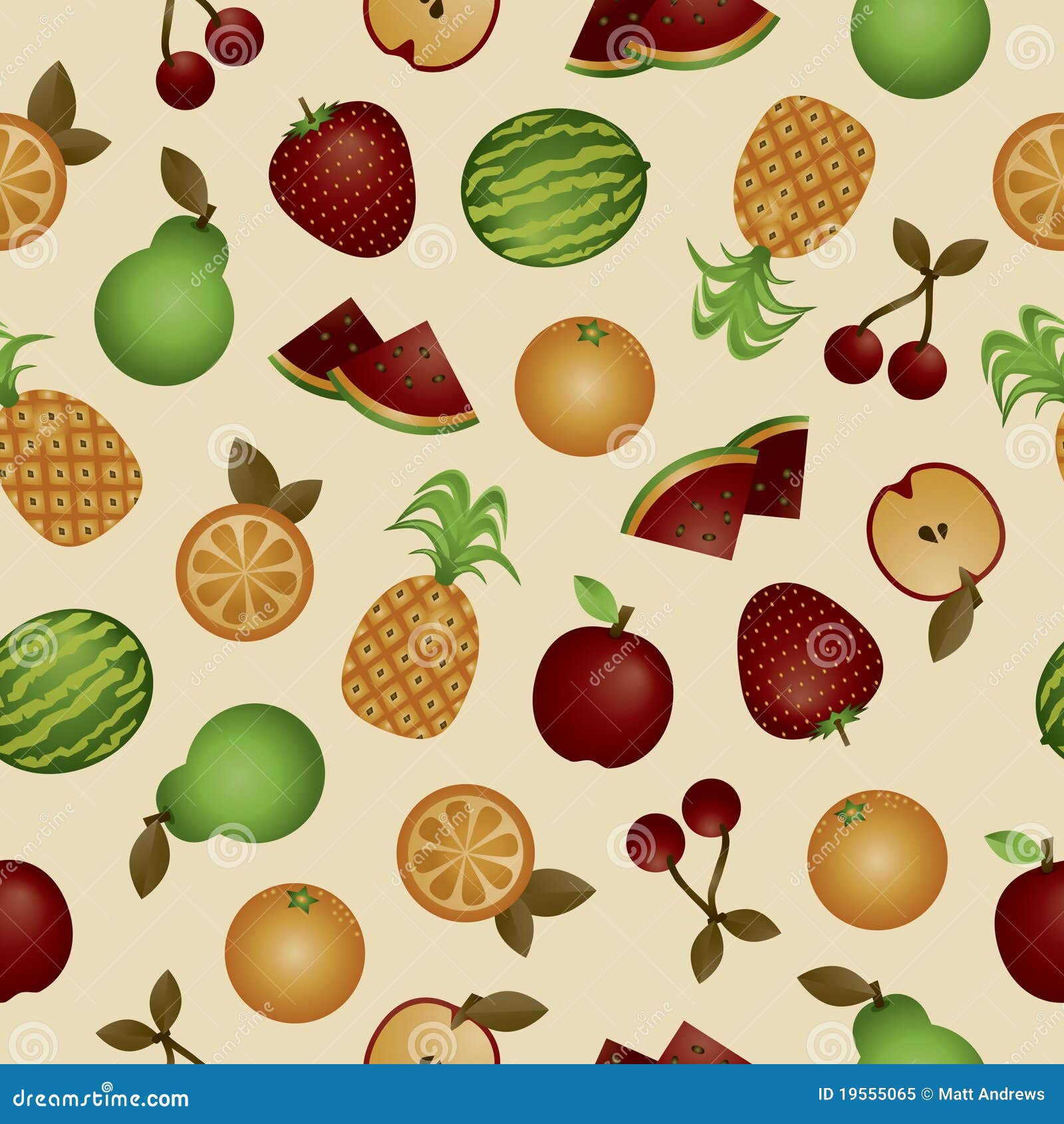 Seamless fruits stock vector. Illustration of green, water - 19555065