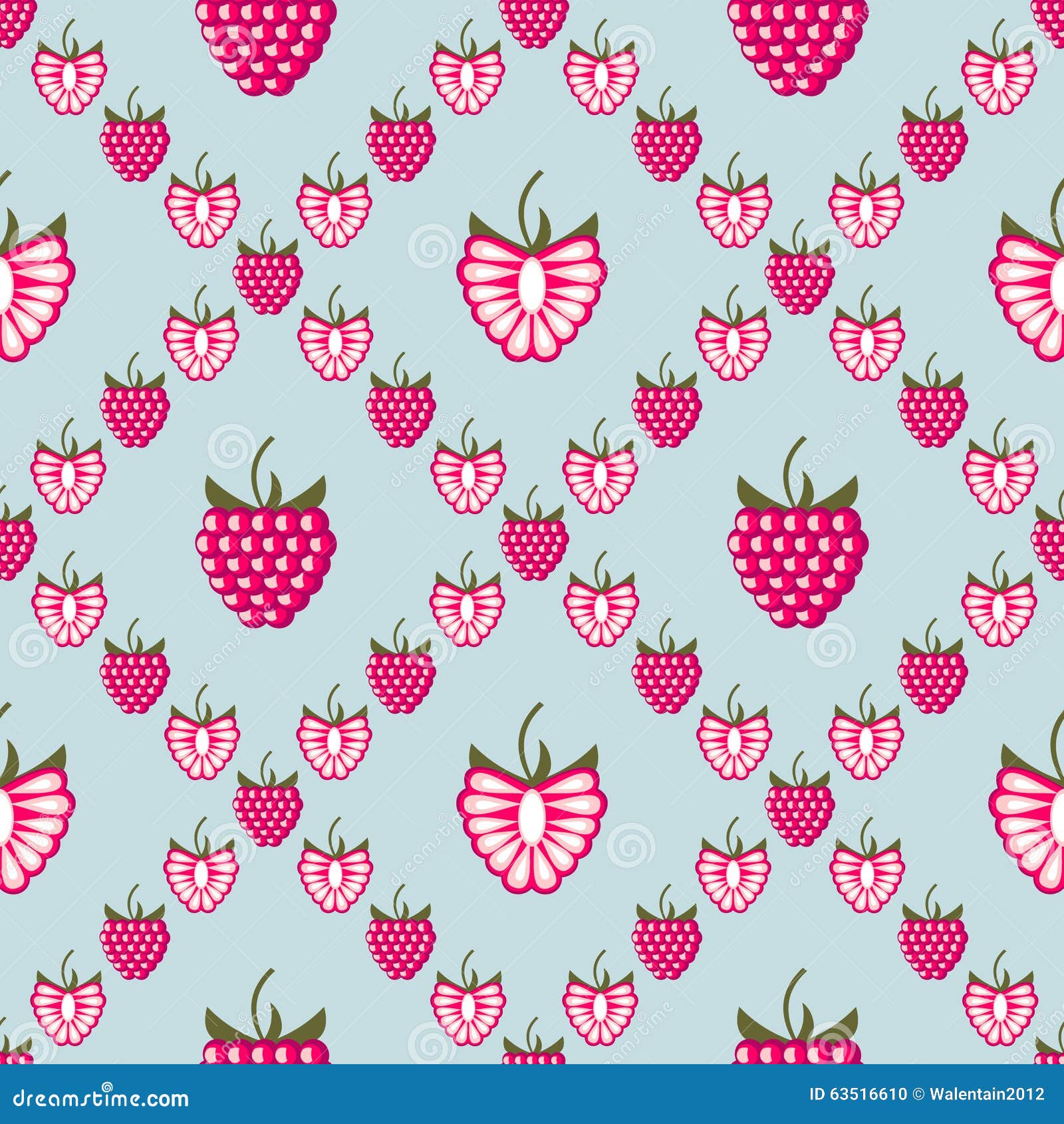 Seamless Fruits Vector Pattern, Bright Geometric Background with ...