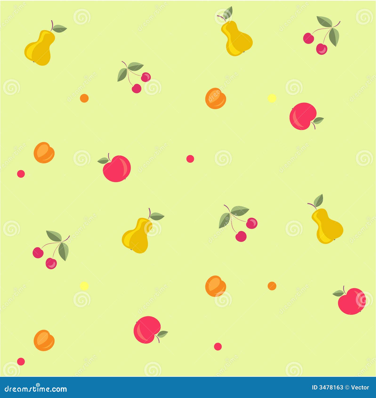 Seamless fruity pattern stock vector. Illustration of eating - 3478163